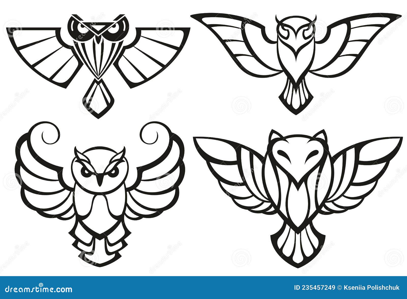 Simple and Creative Owl Logo Designs Vector. Owl Set Stock Vector ...