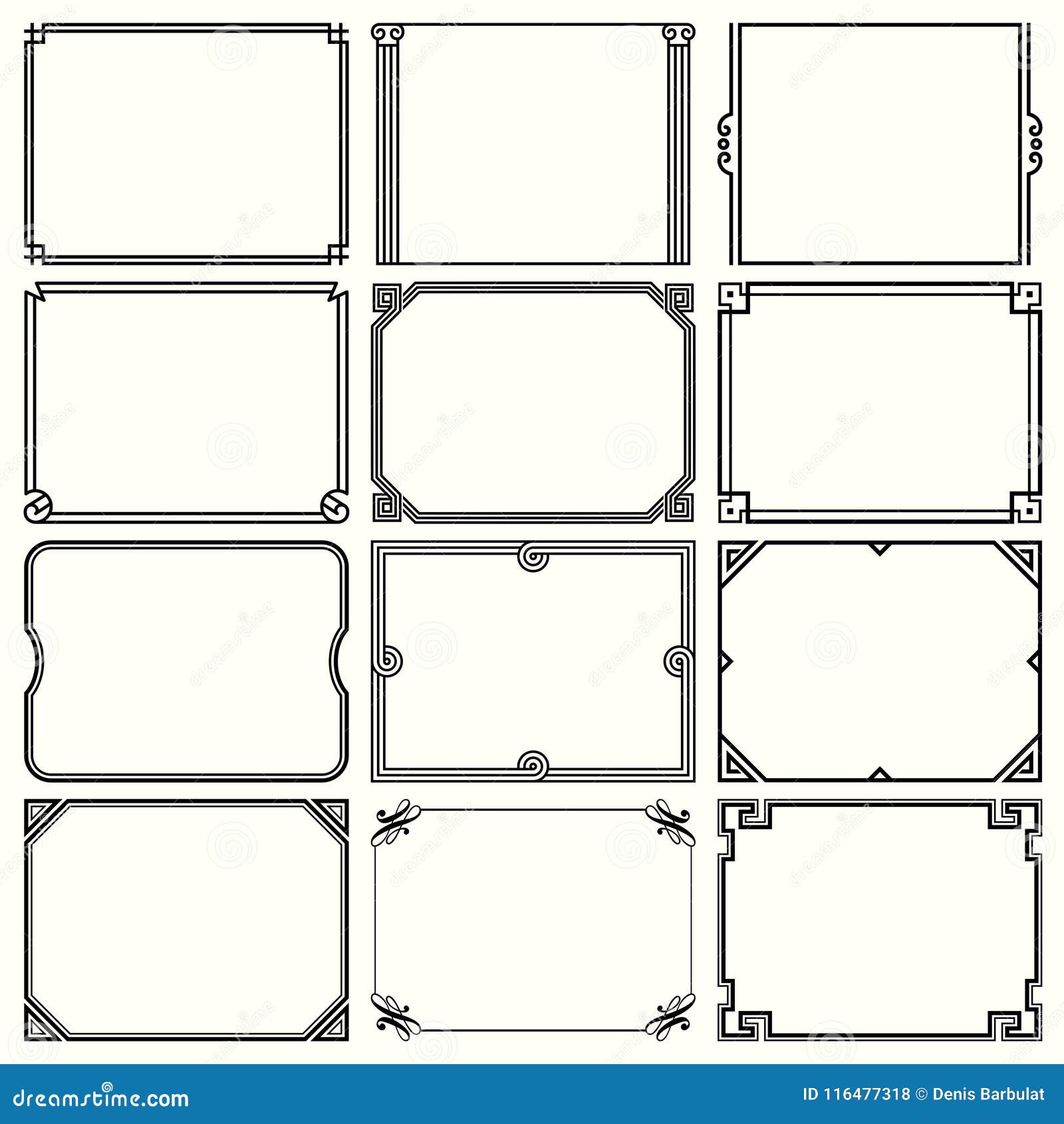 Decorative Simple Frames Set 8 Stock Vector - Illustration of christmas ...