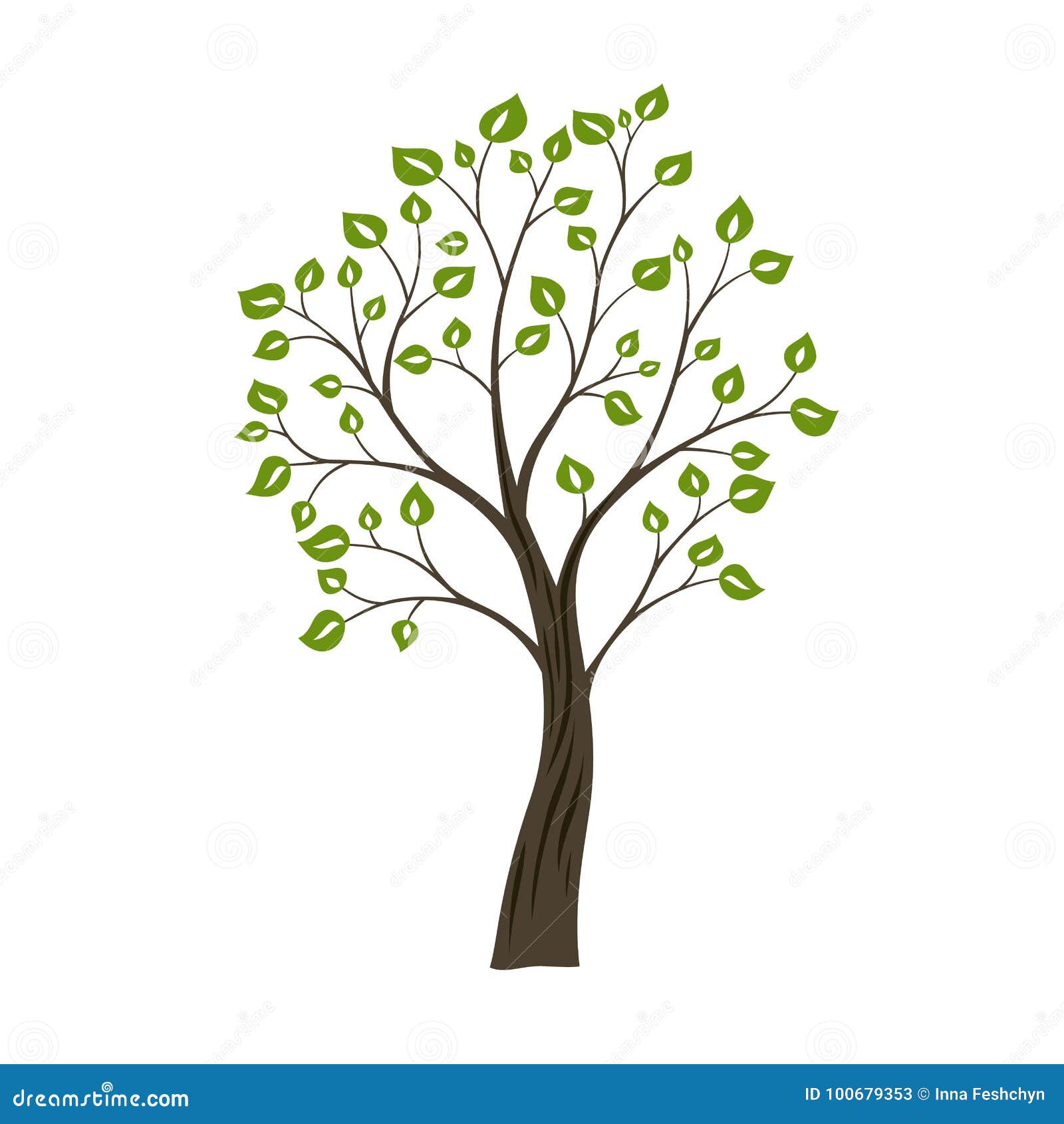 Decorative Simple Tree. Green Nature Logo Concept Stock Vector ...