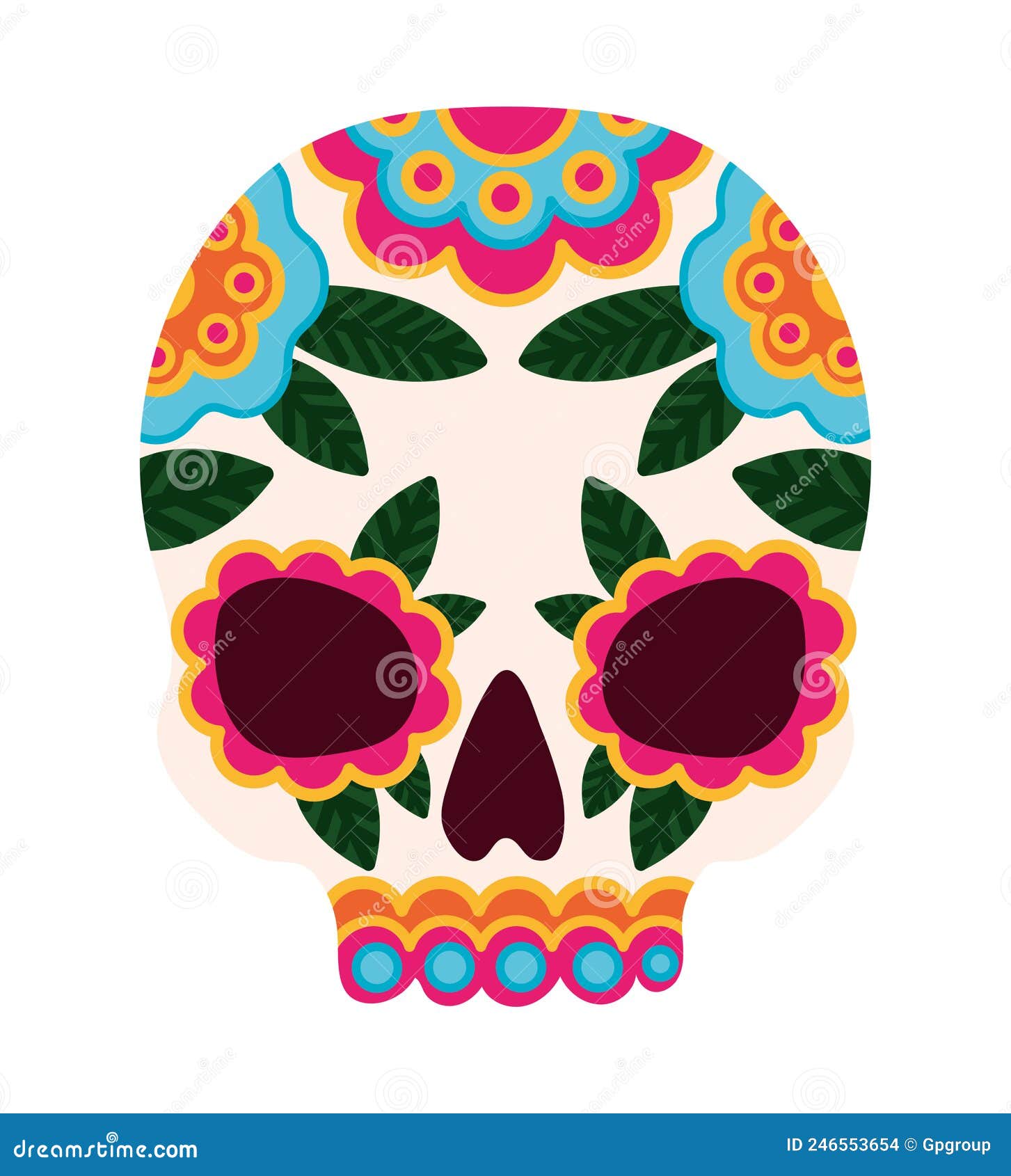 Decorative skull design stock vector. Illustration of gothic - 246553654
