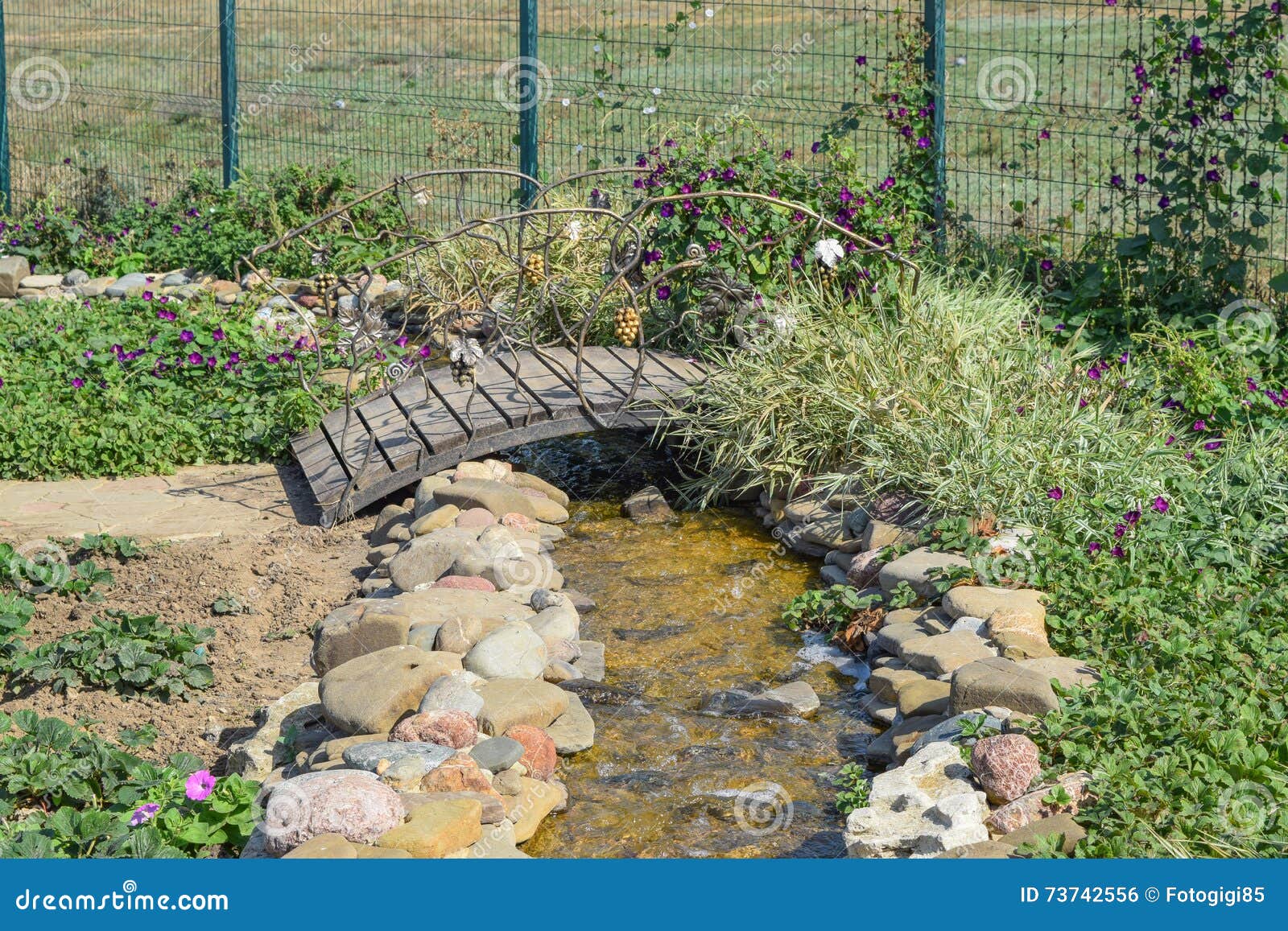 Decorative Small Bridge Over the Creek Stock Photo - Image of oriental ...