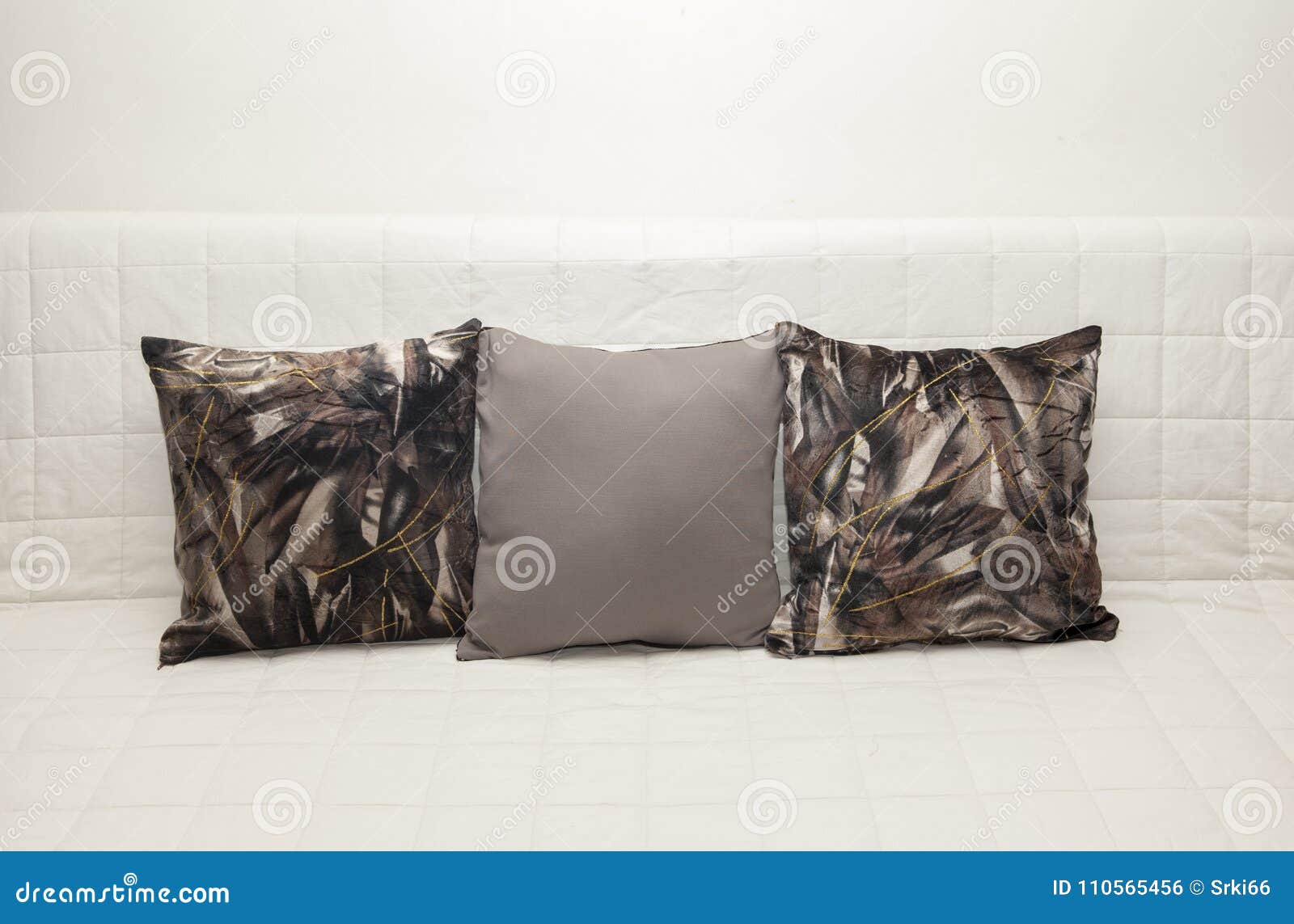 Decorative Small Pillow on the Bed Stock Photo - Image of pillow, soft ...