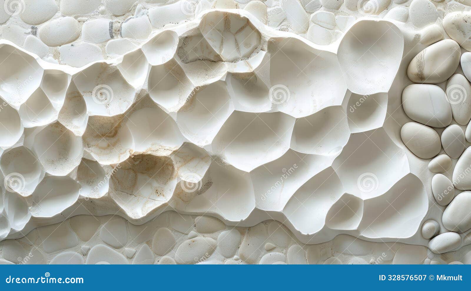 Decorative Small Stone Patterns on White Plaster Wall in Modern ...