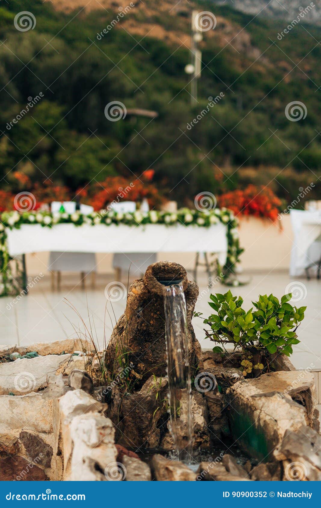 Decorative Small Waterfall-fountain Made Stock Photo - Image of peace ...