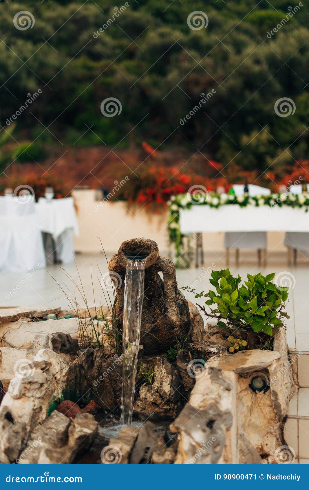 Decorative Small Waterfall-fountain Made Stock Image - Image of ...