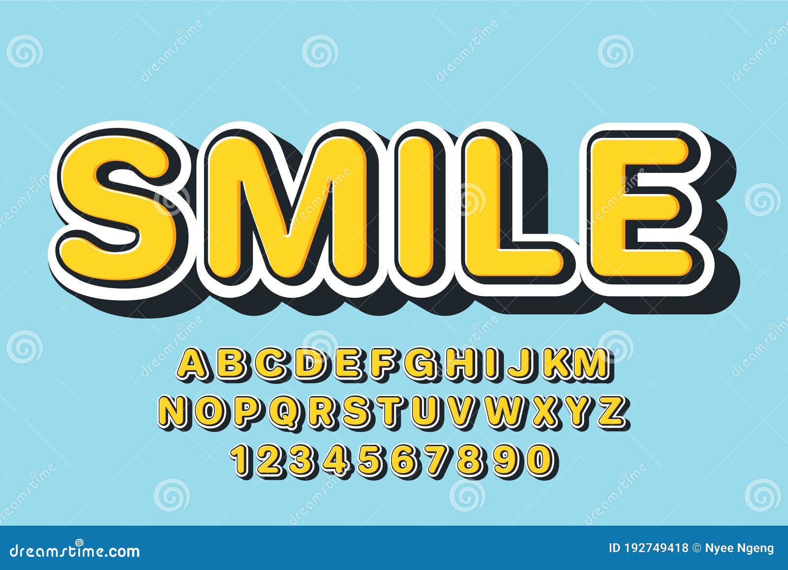Decorative Smile Font and Alphabet Vector Stock Vector - Illustration ...