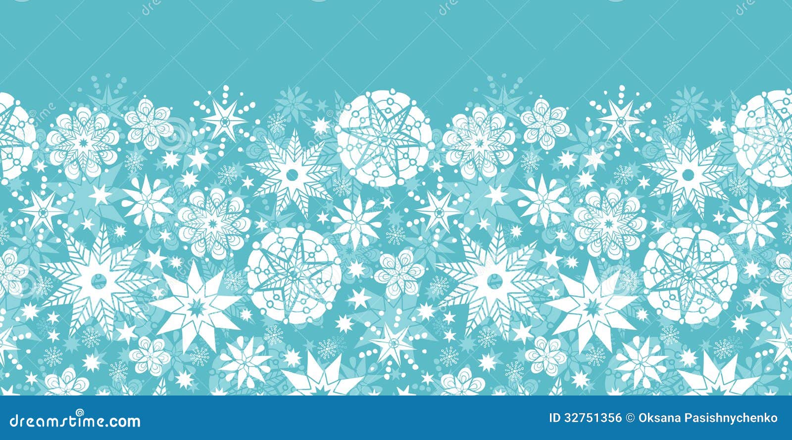 Decorative Snowflake Frost Horizontal Seamless Stock Vector ...