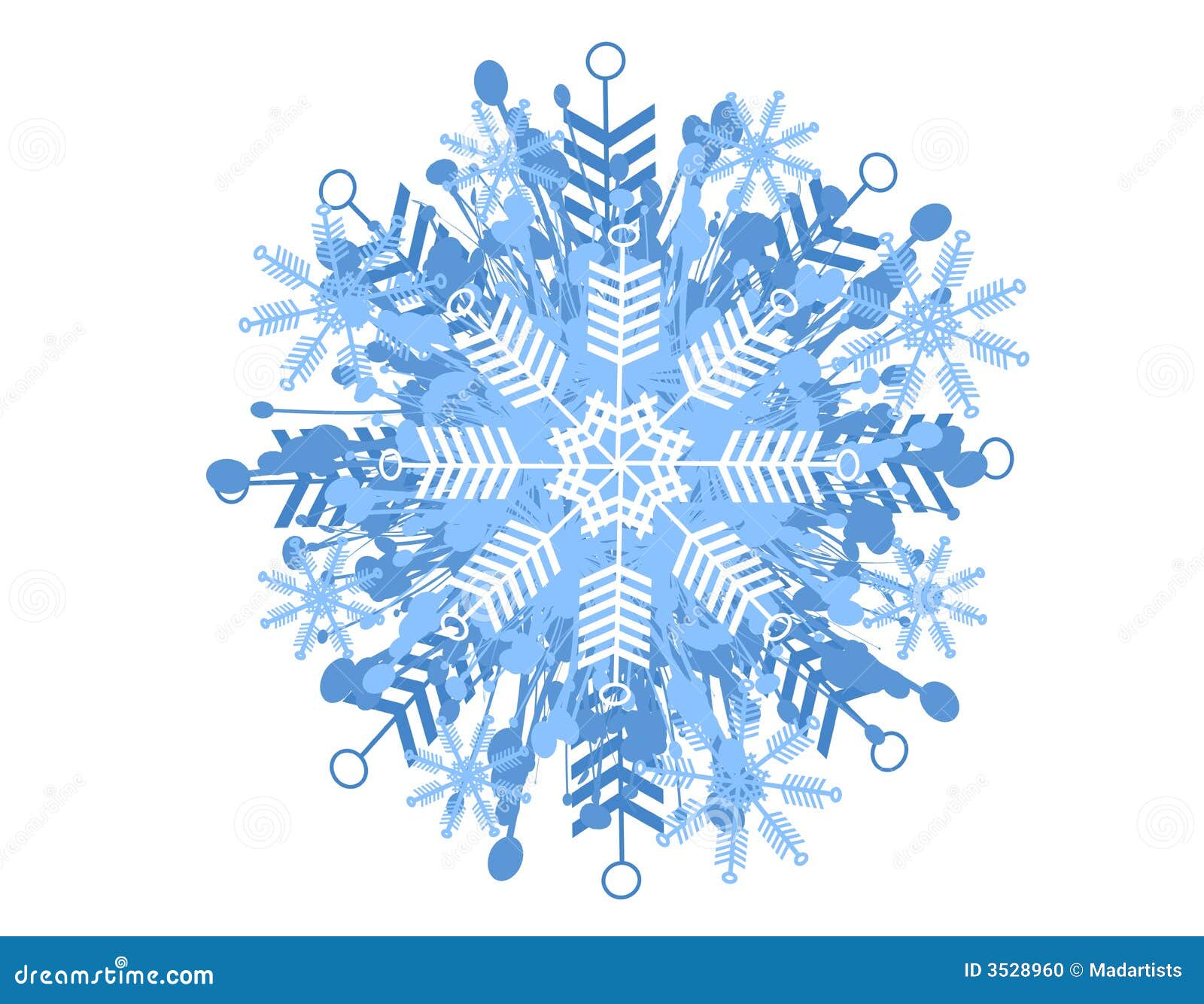 Decorative Snowflake Wave. Winter Frozen Snowy Flakes Snow Stars Border ...