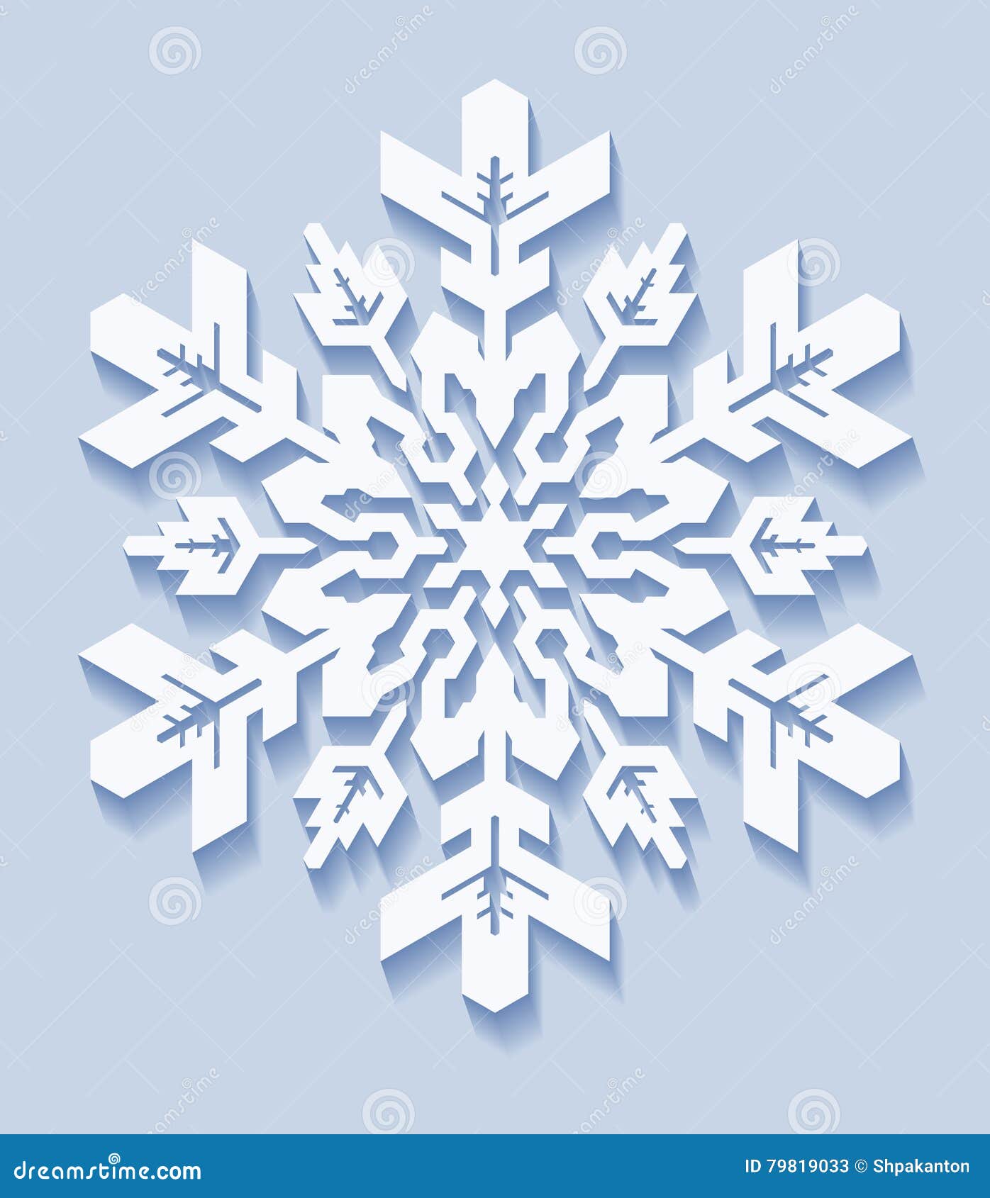Decorative Snowflake with Shadow in Flat Style. Vector Geometric Stock ...