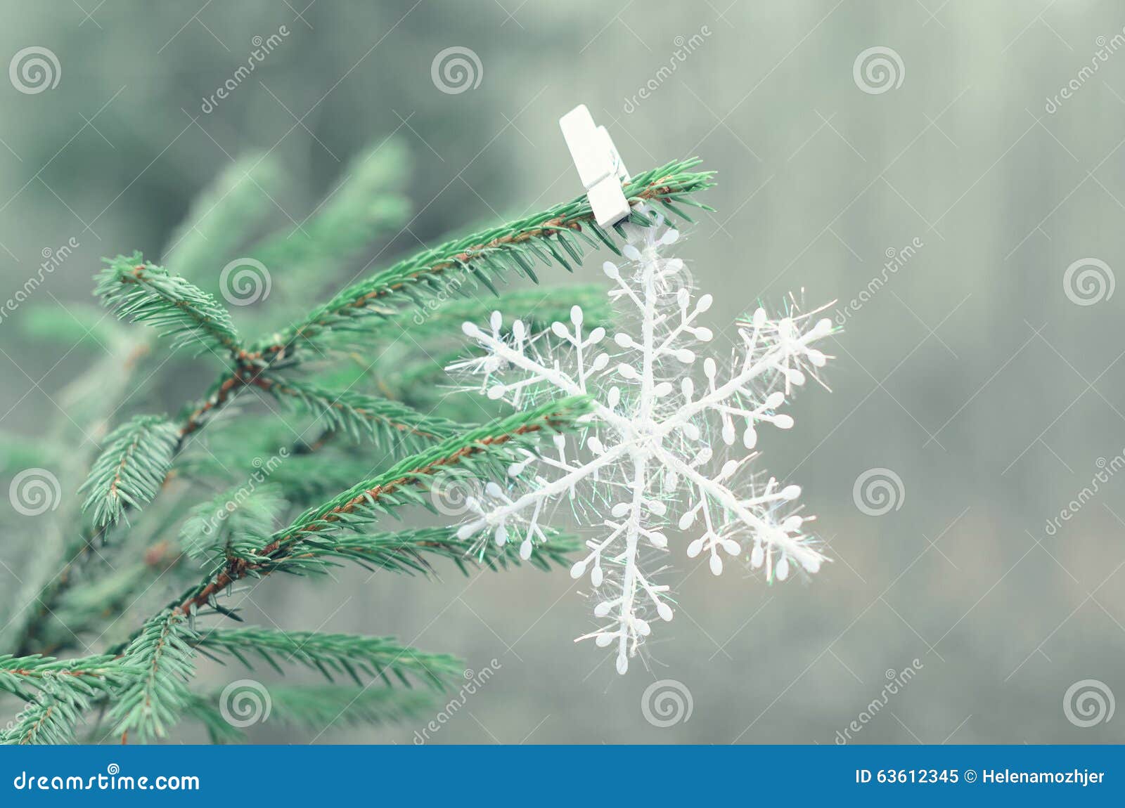Decorative Snowflake on the Tree Stock Image - Image of decoration ...