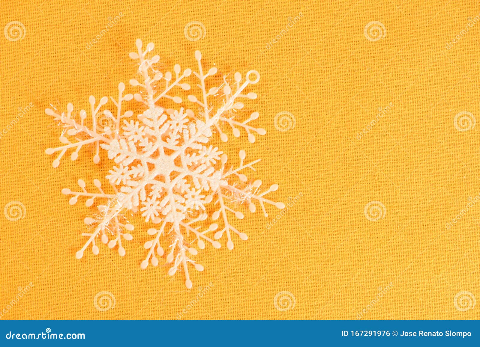 Decorative Snowflake on Yellow Fabric Stock Photo - Image of design ...