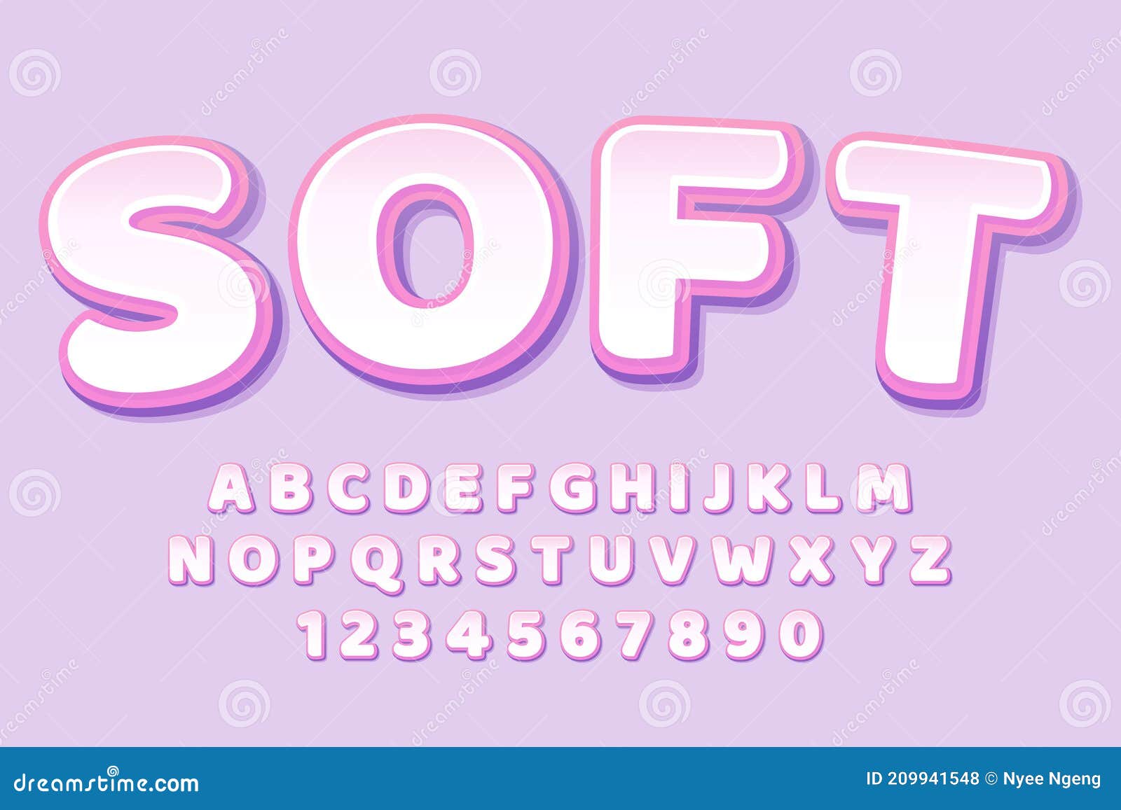 Decorative Soft Font and Alphabet Vector Stock Vector - Illustration of ...