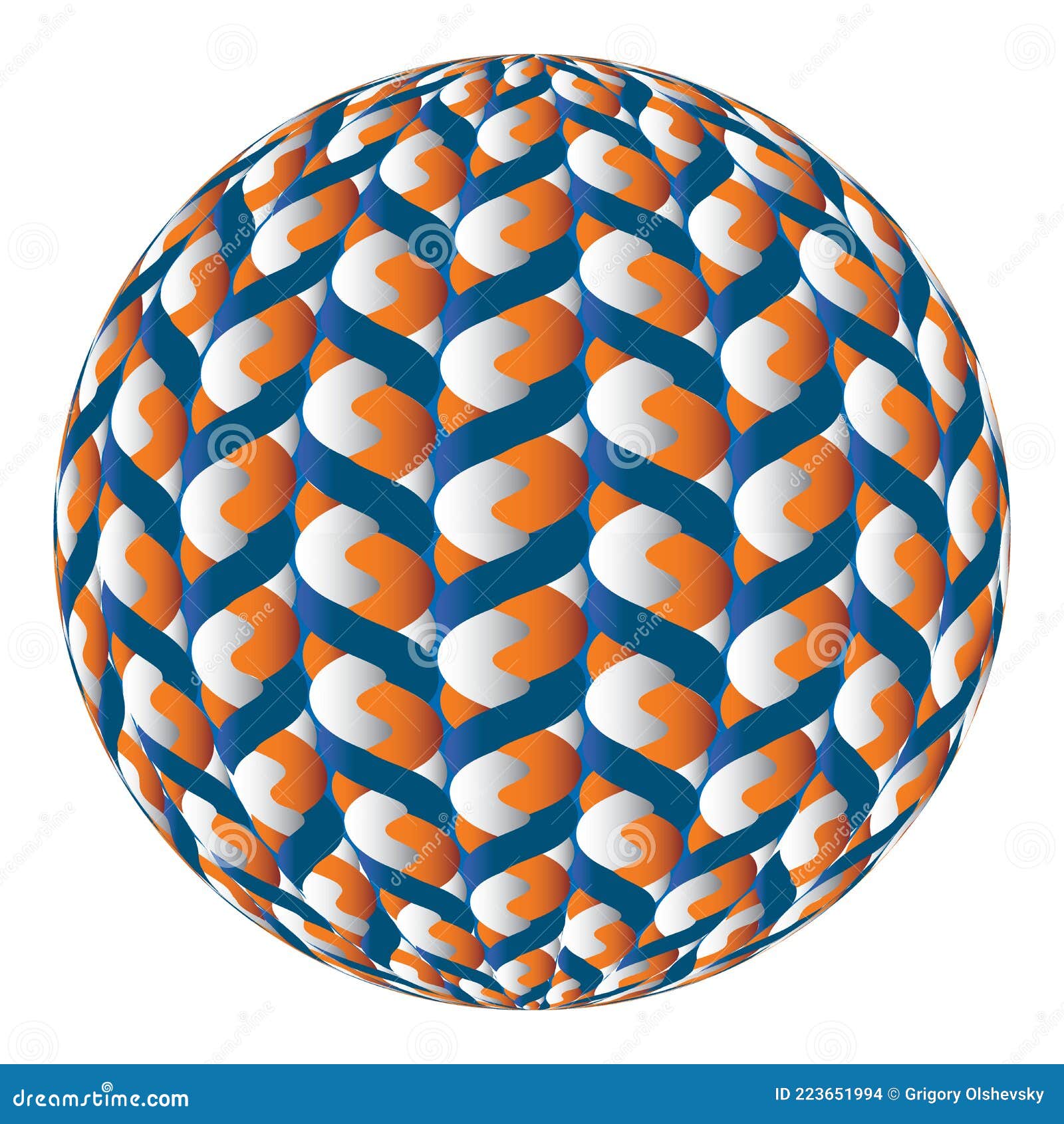 Decorative Sphere. Abstract Round Wavy Striped Design Element Stock ...