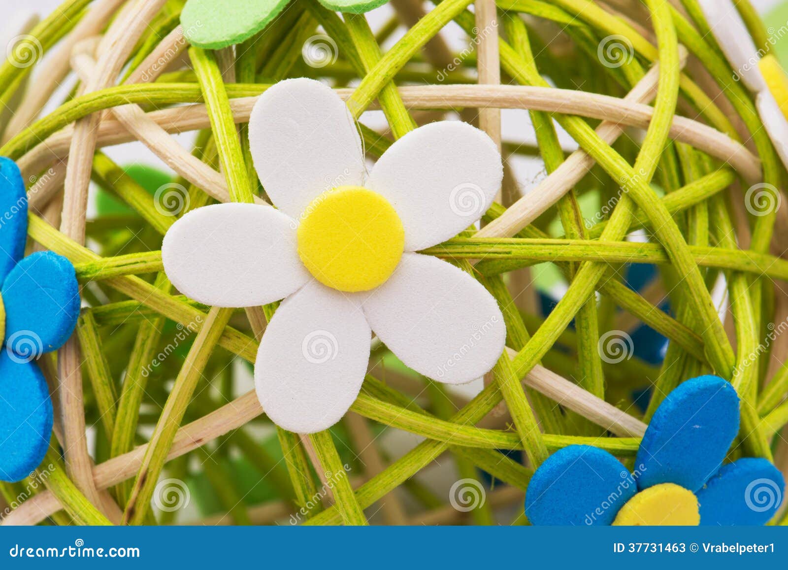 Decorative Sphere Made of Bound Wicker with Florets Stock Image - Image ...