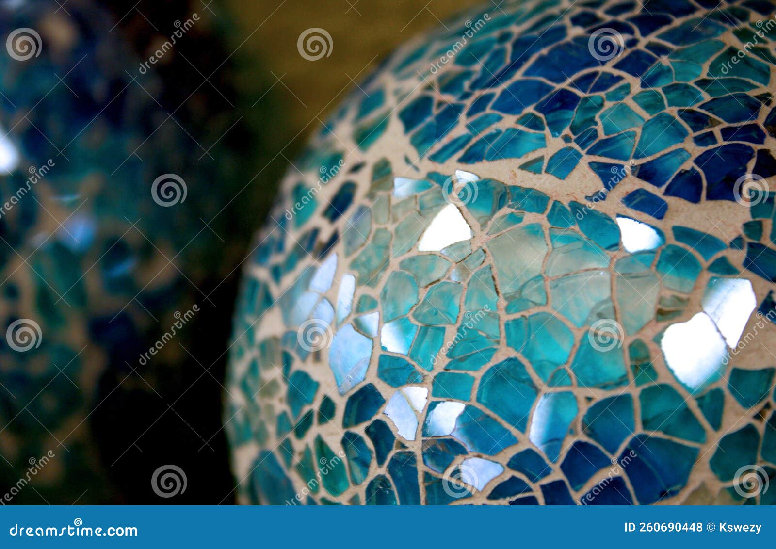 Decorative Spheres with Blue Mosaic Pattern Stock Photo - Image of ...