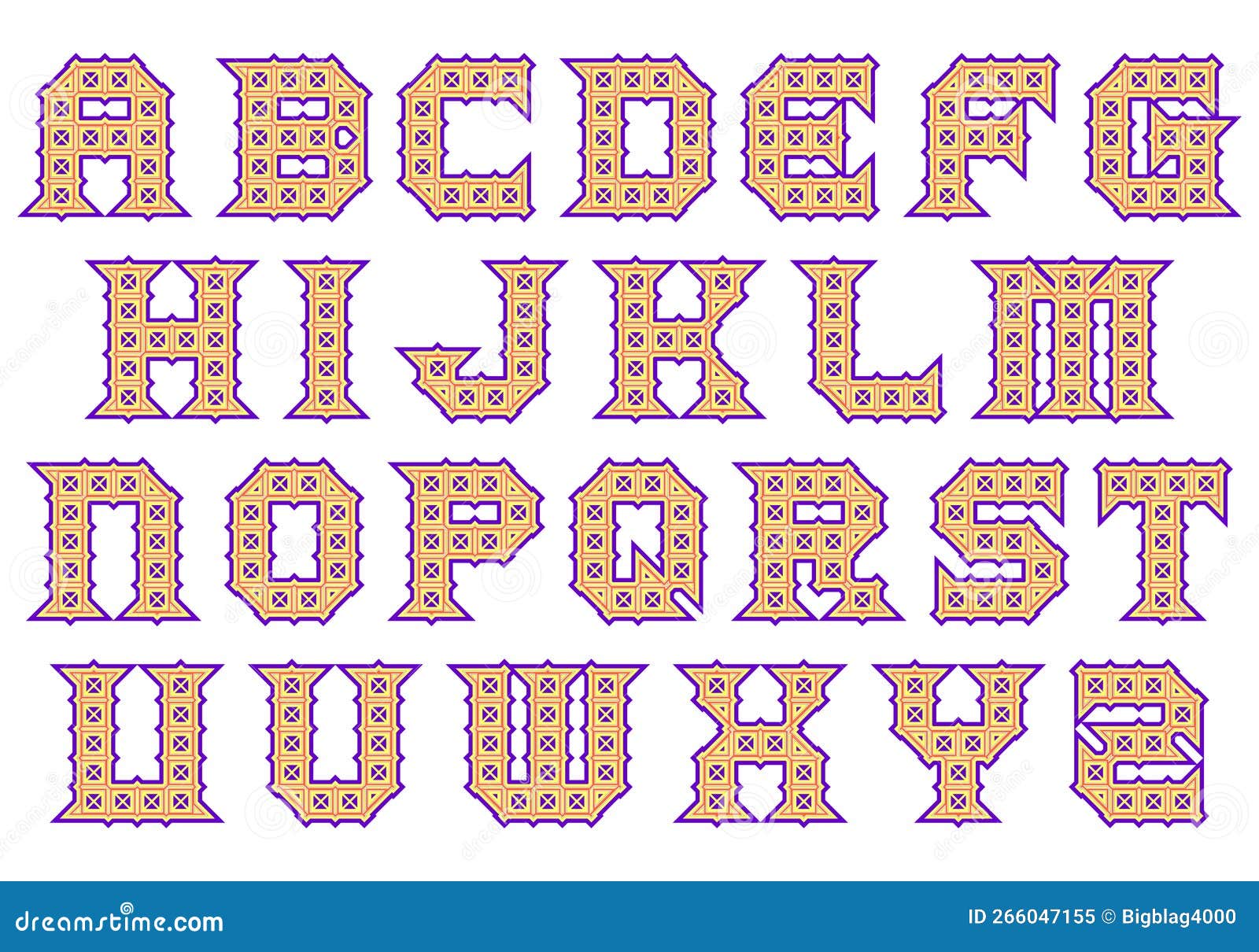 Decorative Spiky Font.Custom Vector Alphabet. Stock Illustration ...