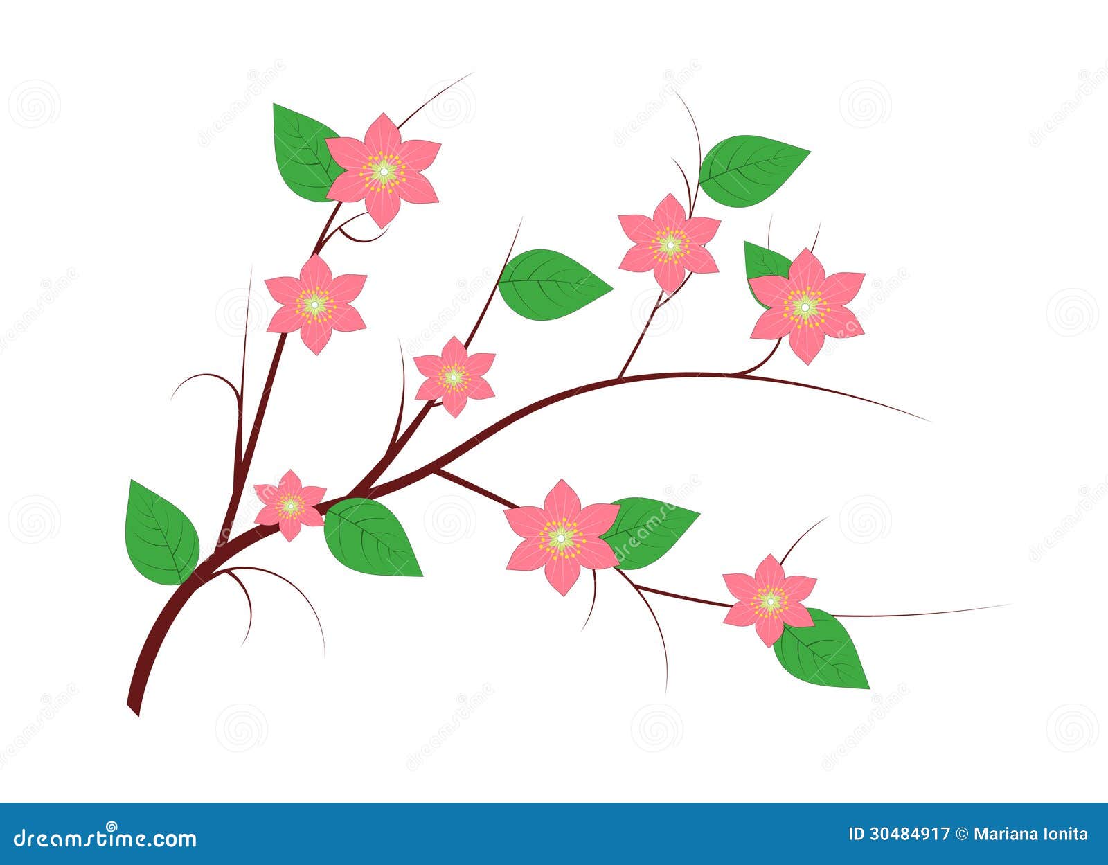 Decorative spring branch stock illustration. Illustration of leaf ...