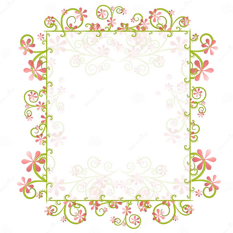 Decorative Spring Floral Border Frame Stock Illustration - Illustration ...