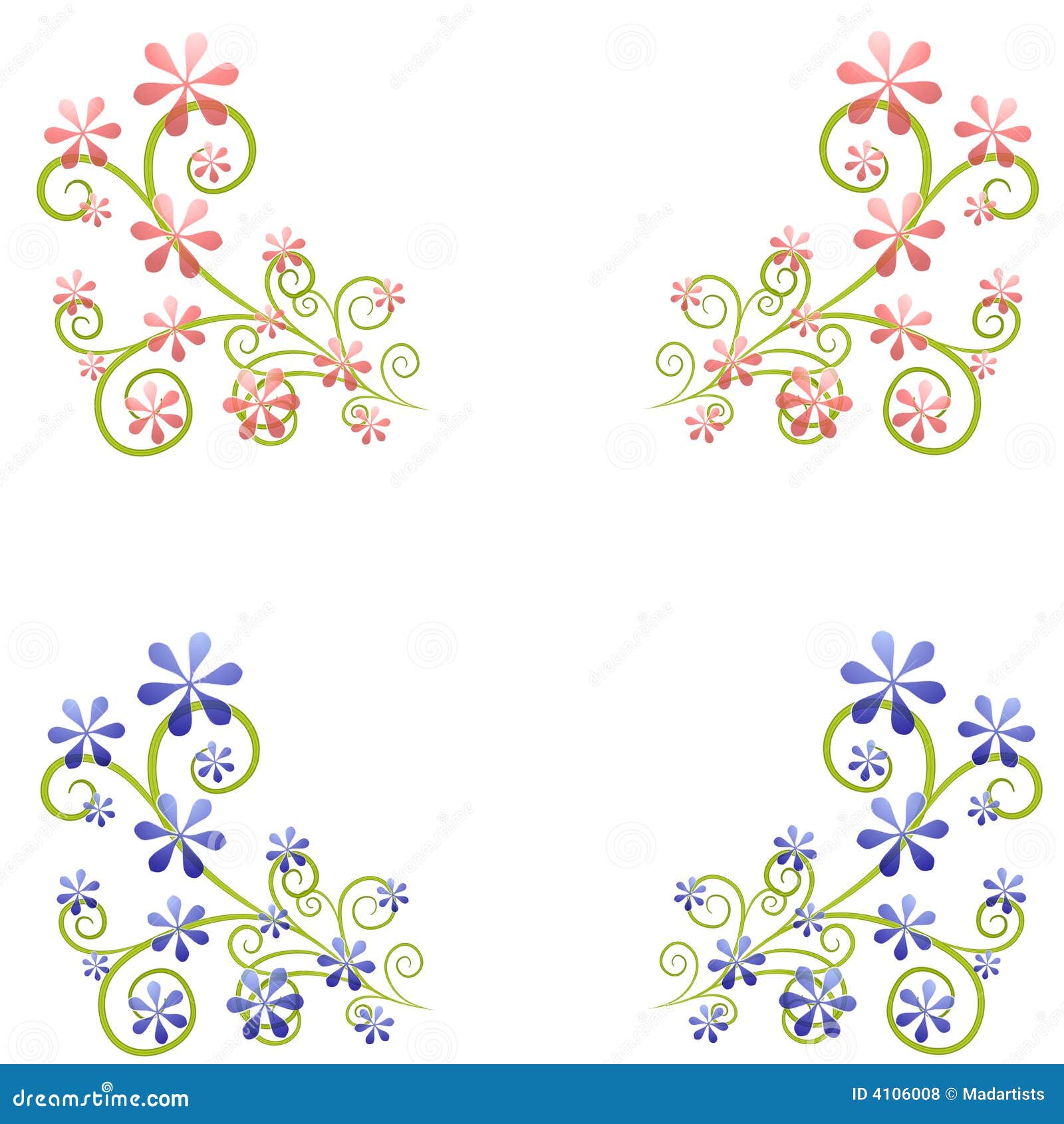 Decorative Spring Flower Design Elements Stock Illustration ...