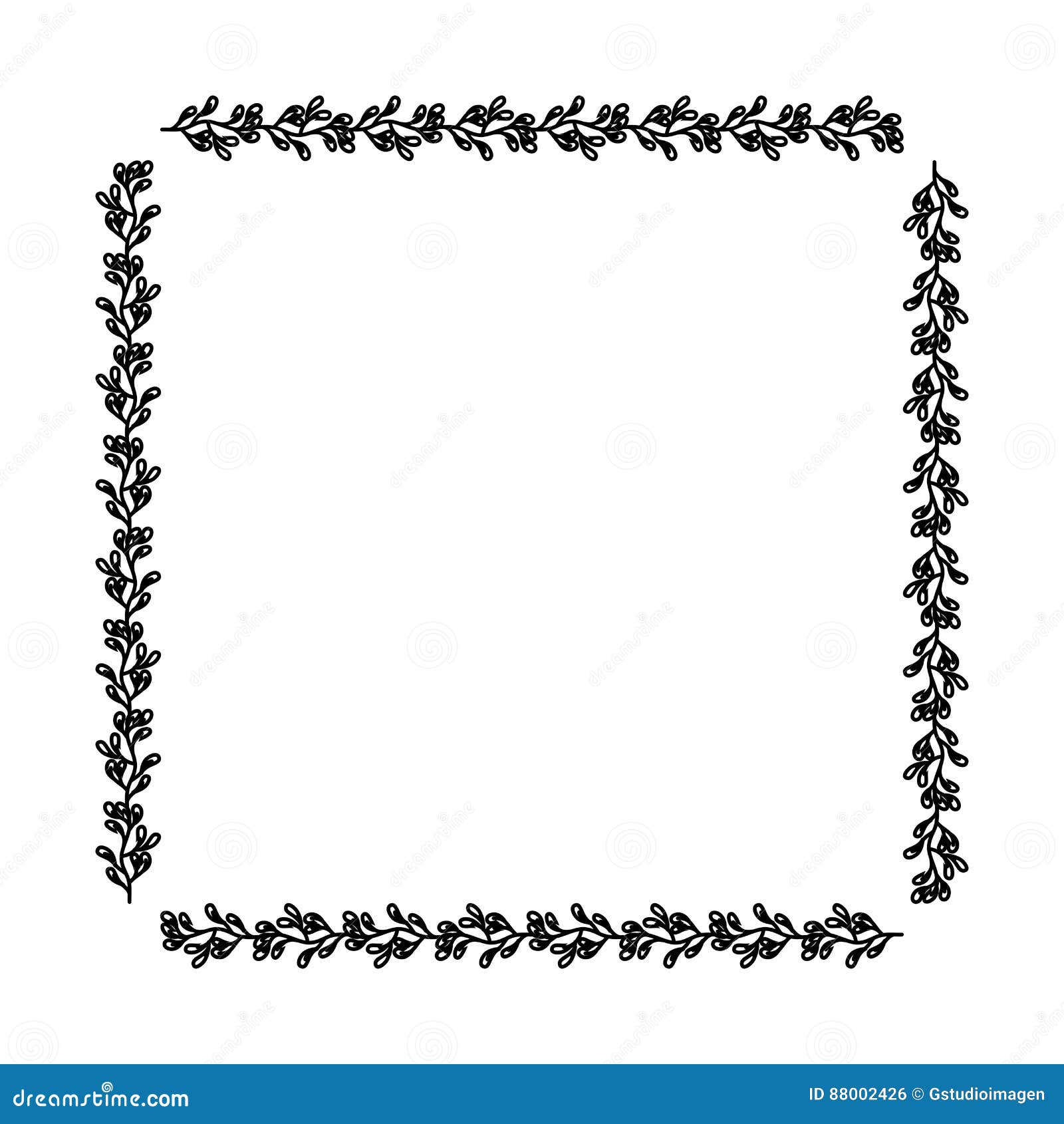 Decorative Square Frame Floral Stock Vector - Illustration of flowers ...