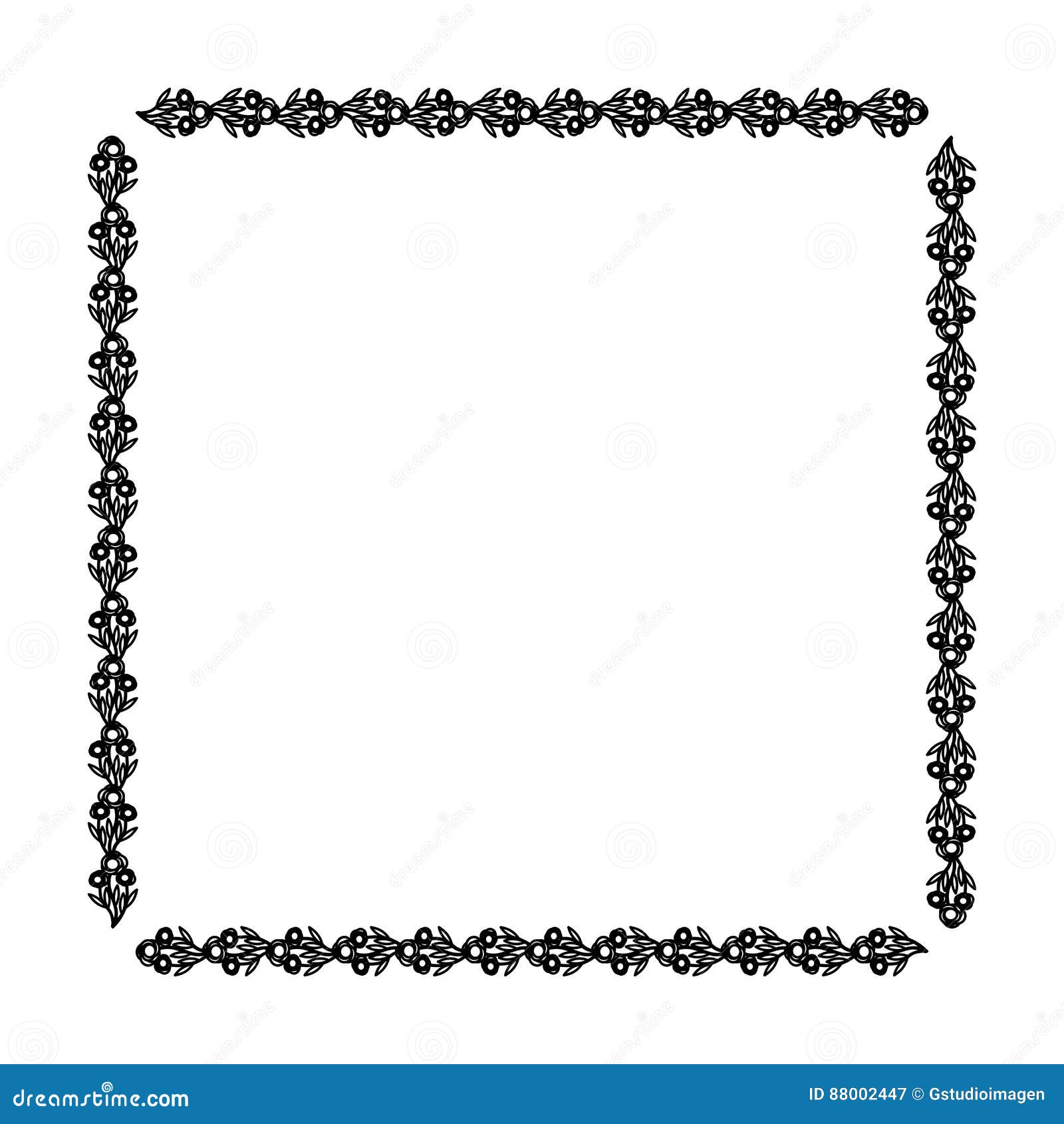 Decorative Square Frame Floral Stock Vector - Illustration of flourish ...
