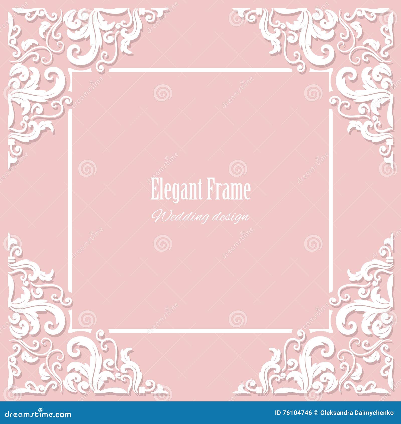 Decorative Square Frame on Pastel Pink. Stock Illustration ...