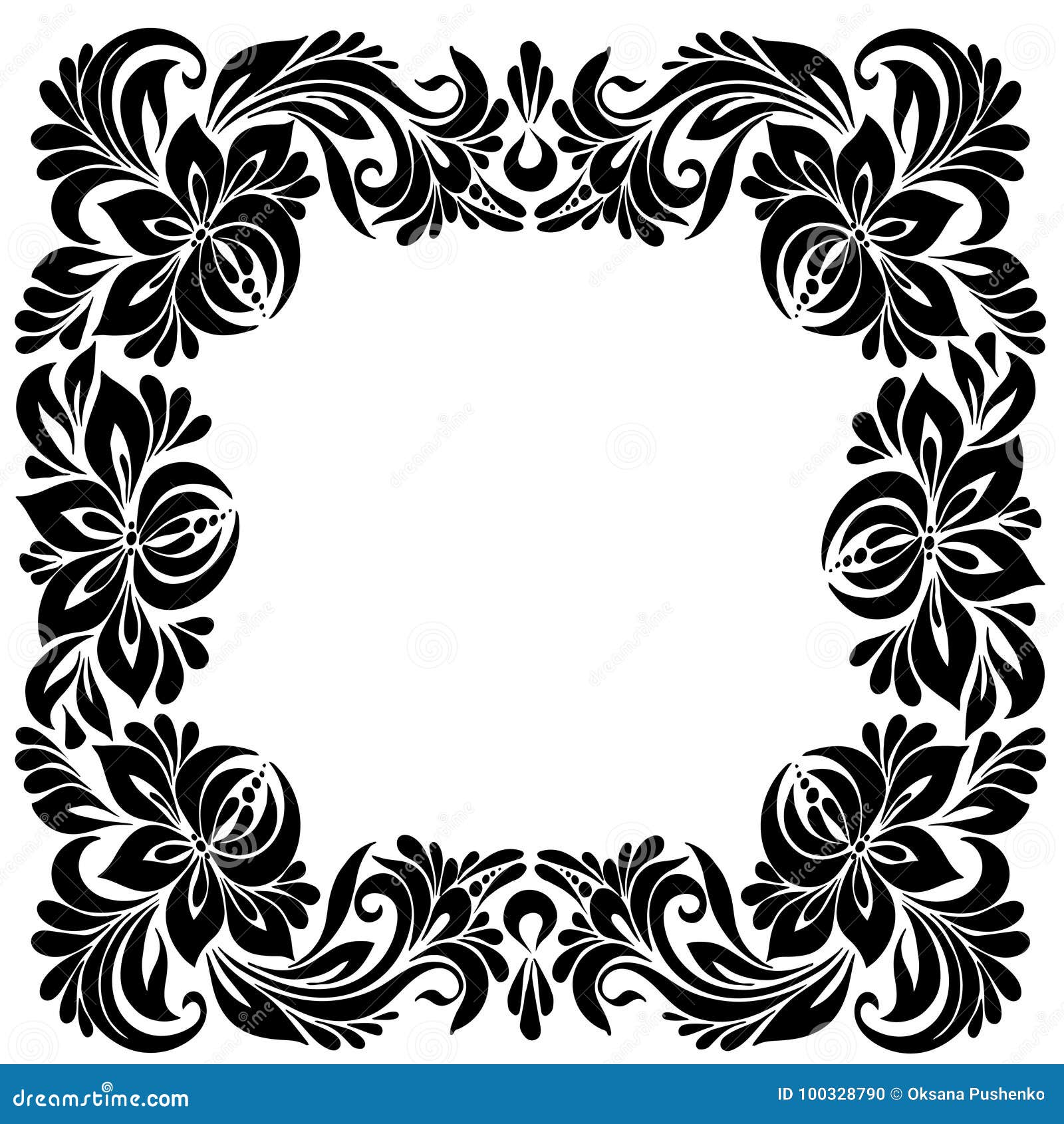 Decorative square frame stock vector. Illustration of folk - 100328790