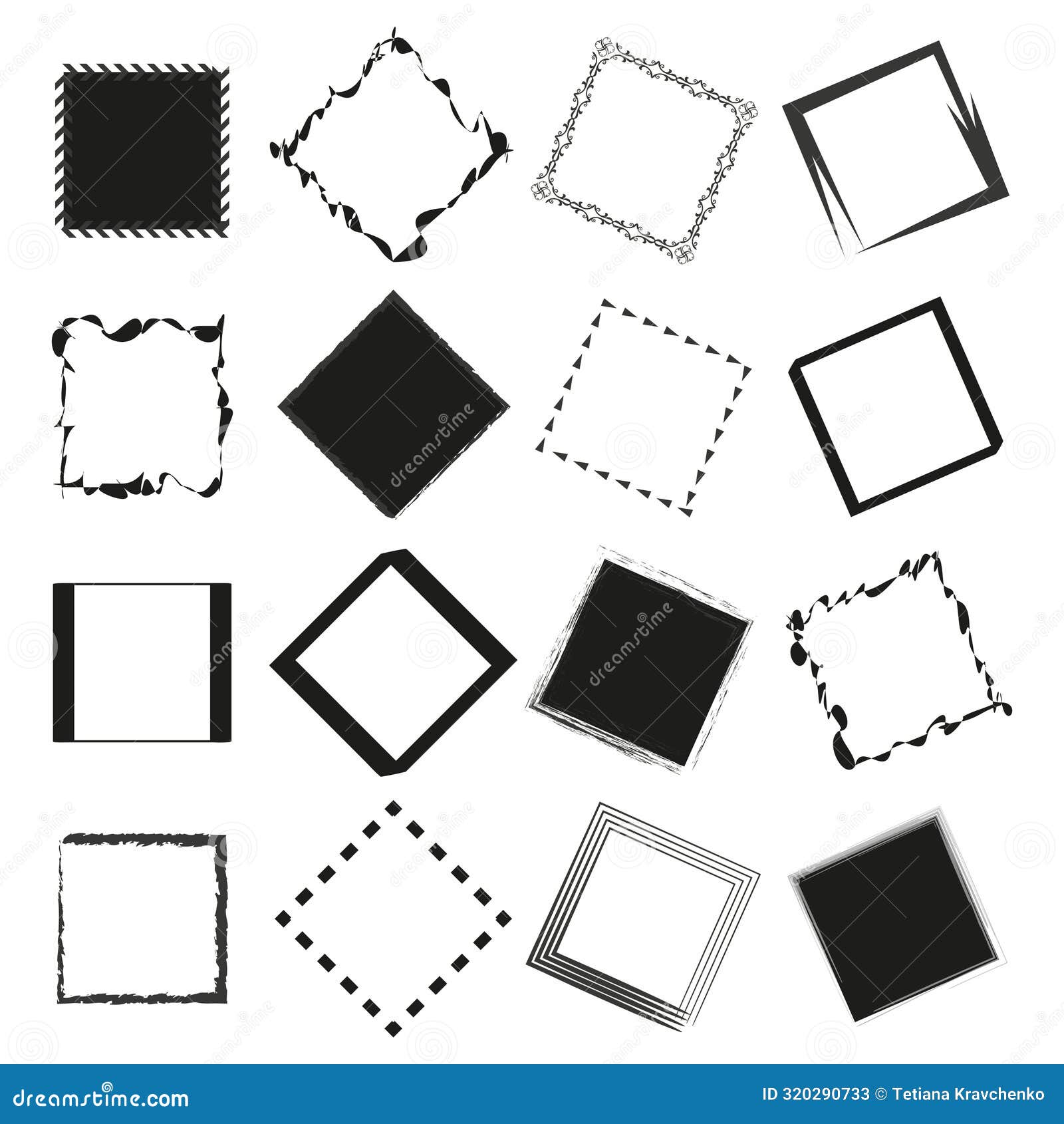 Decorative Square Frames. Abstract Border Designs. Vector Graphic ...