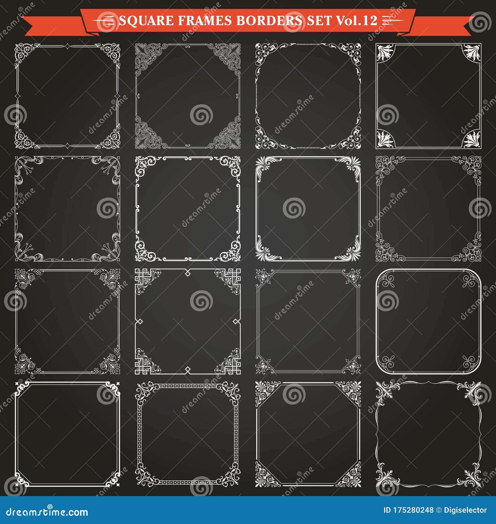 Decorative Square Frames and Borders Set 12 Vector Stock Vector ... Decorative Square Frames and Borders Set 12 Vector Stock Vector ...