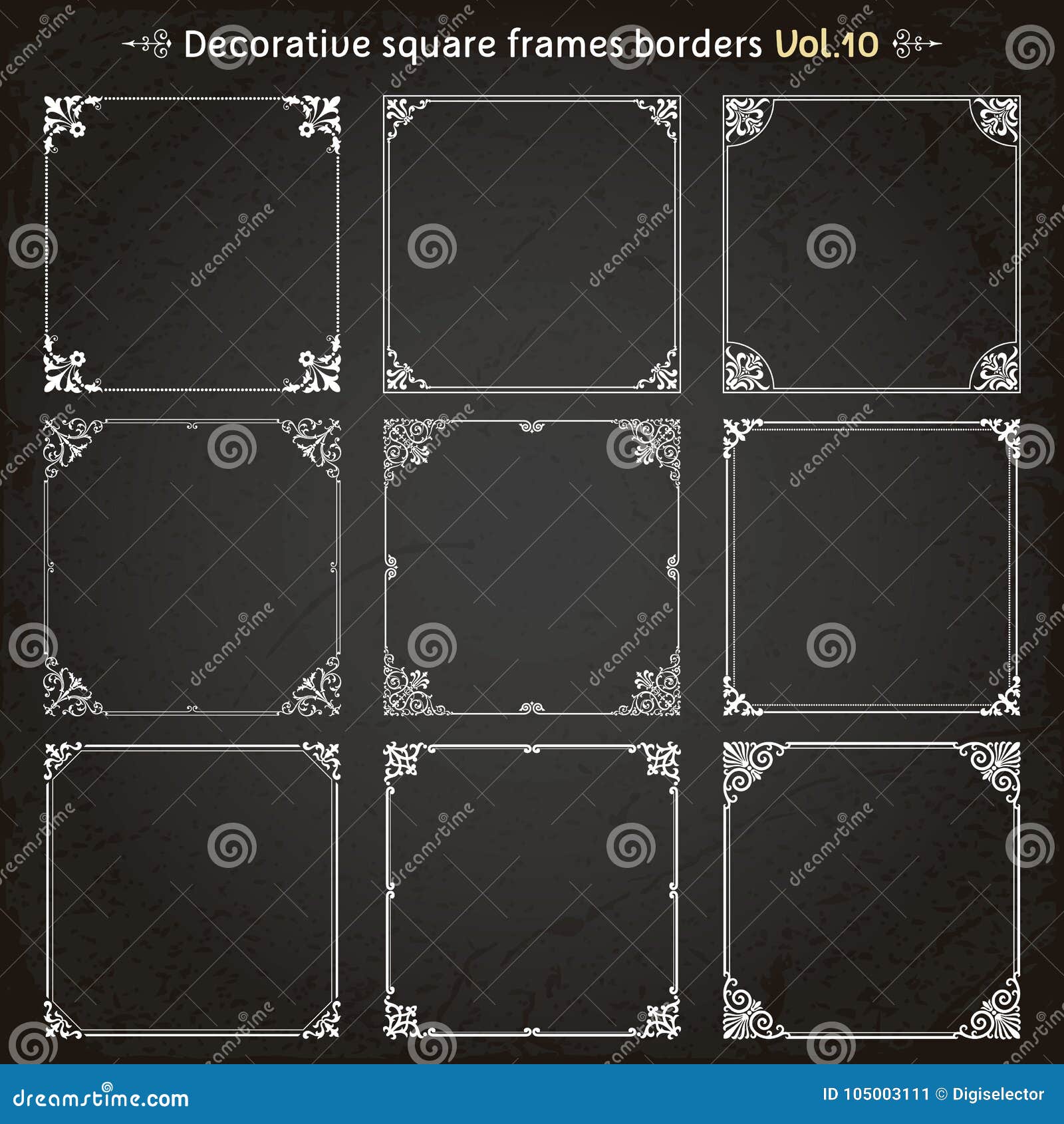 Decorative Square Frames And Borders Set 10 Vector | CartoonDealer.com ... Decorative Square Frames And Borders Set 10 Vector | CartoonDealer.com ...