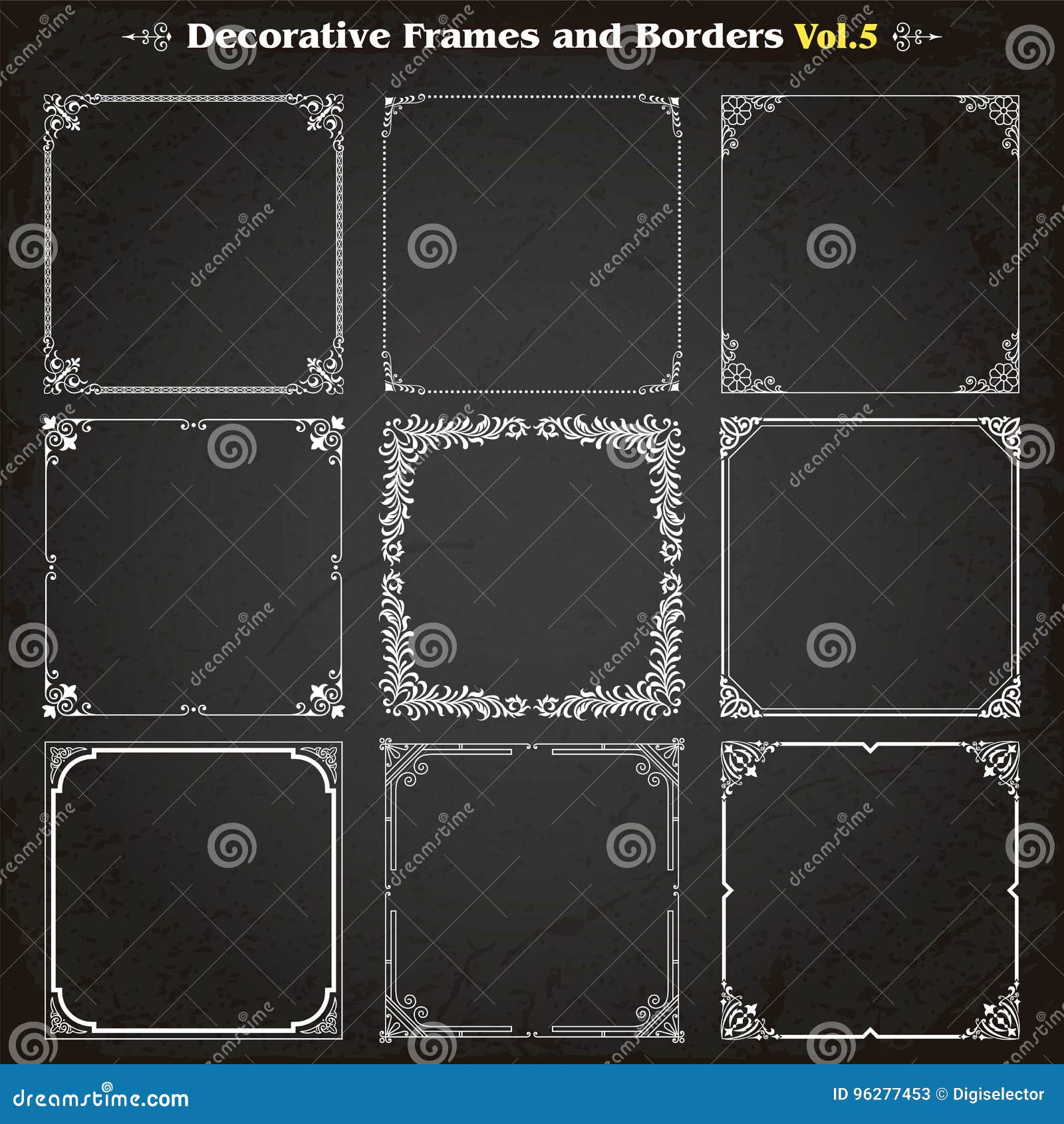 Decorative Square Frames And Borders Set 10 Vector | CartoonDealer.com ...