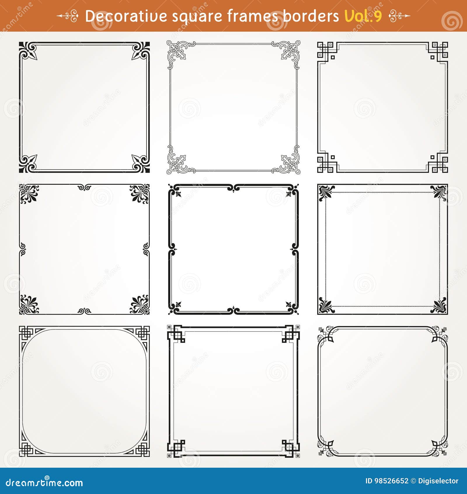 Decorative Square Frames And Borders Set 10 Vector | CartoonDealer.com ... Decorative Square Frames And Borders Set 10 Vector | CartoonDealer.com ...