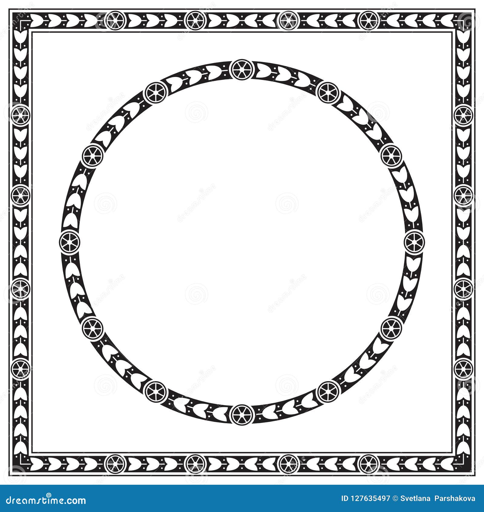 Decorative Square and Round Frames Stock Vector - Illustration of award ...