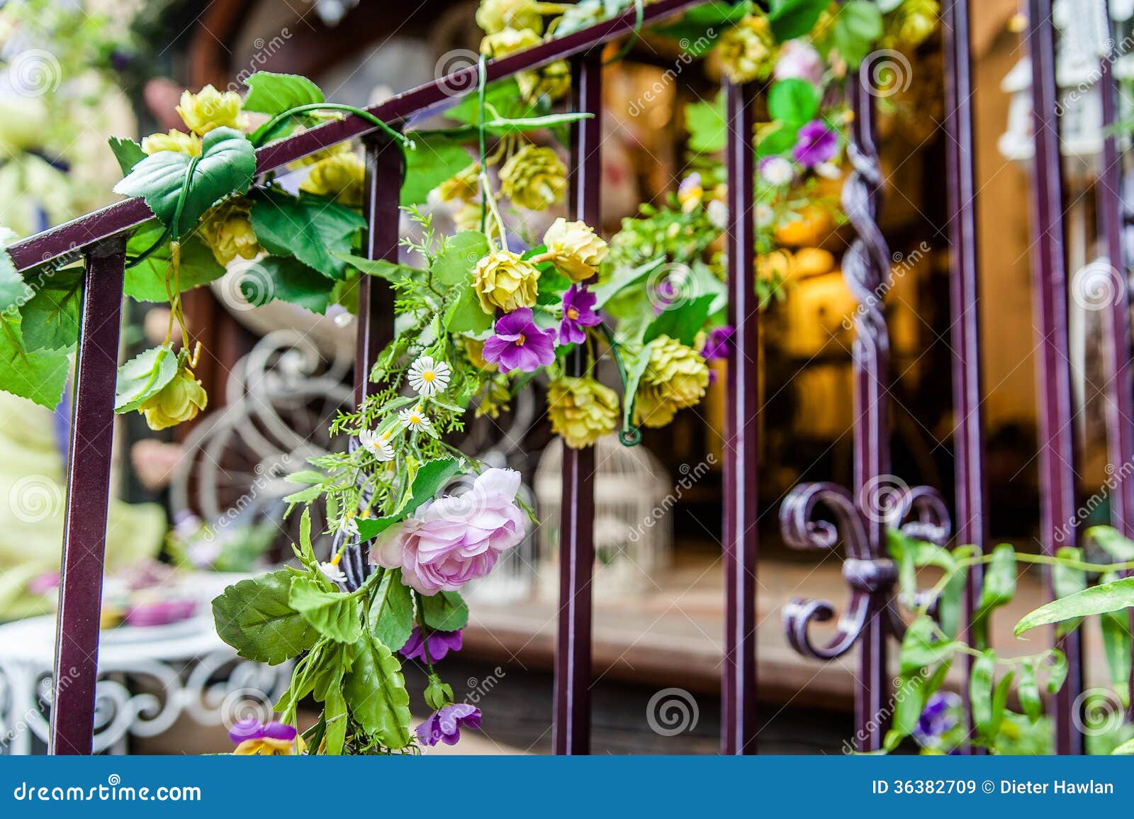 Decorative Stair Rail stock image. Image of flower, floral - 36382709