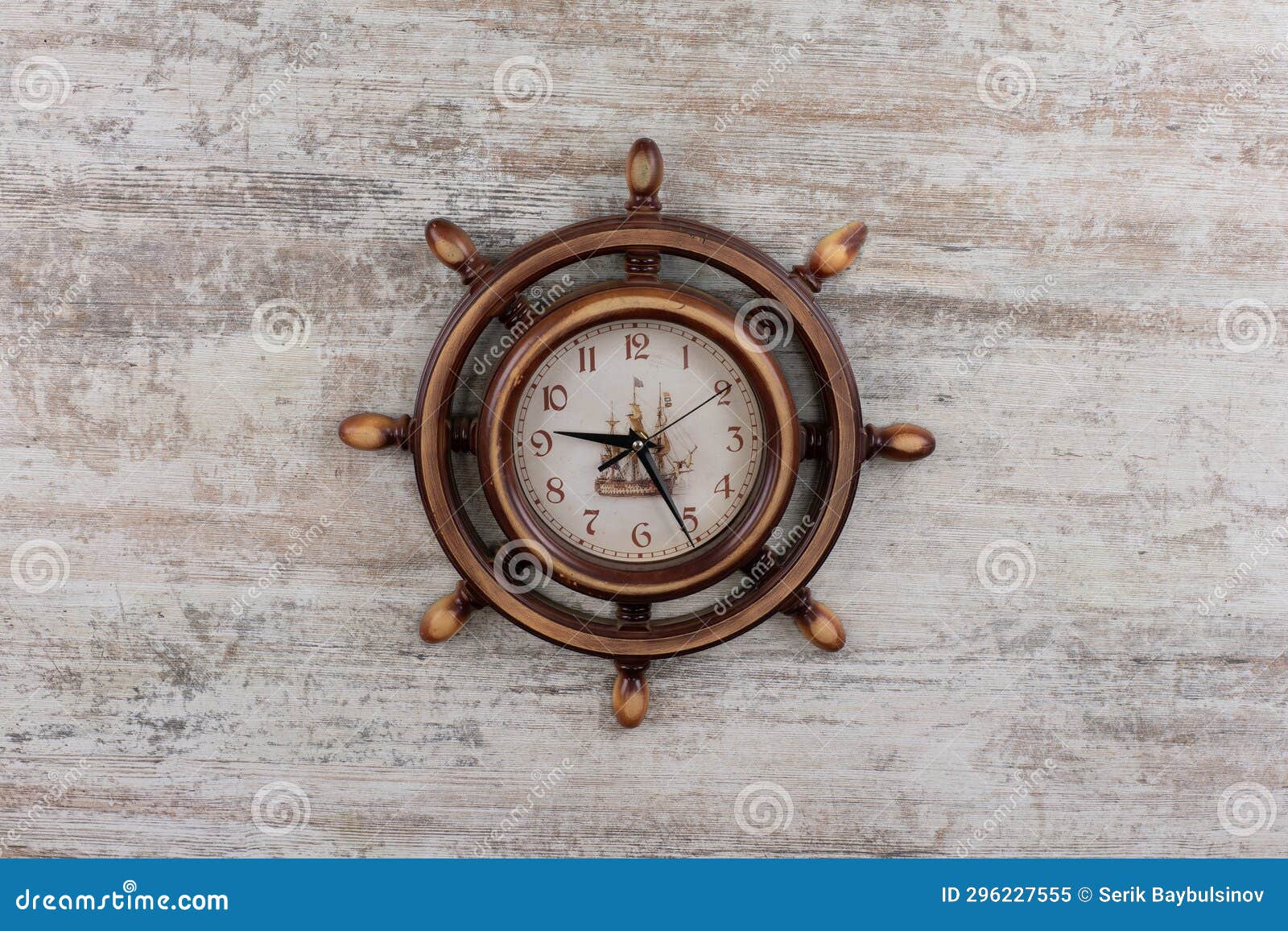 Decorative Steering Wheel with Clock Stock Image - Image of clock ...