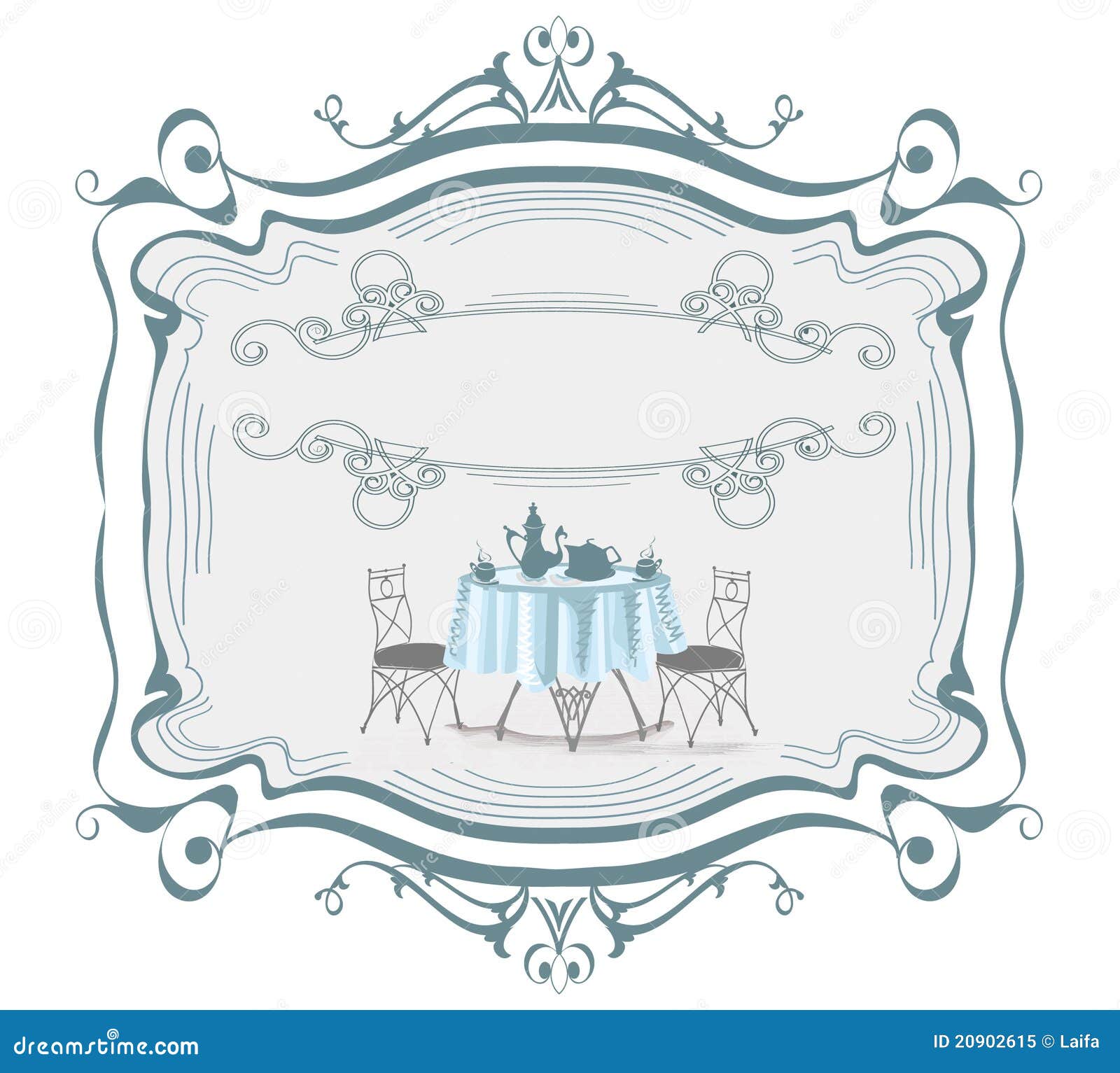 Decorative Sticker with a Table Stock Vector - Illustration of element ...