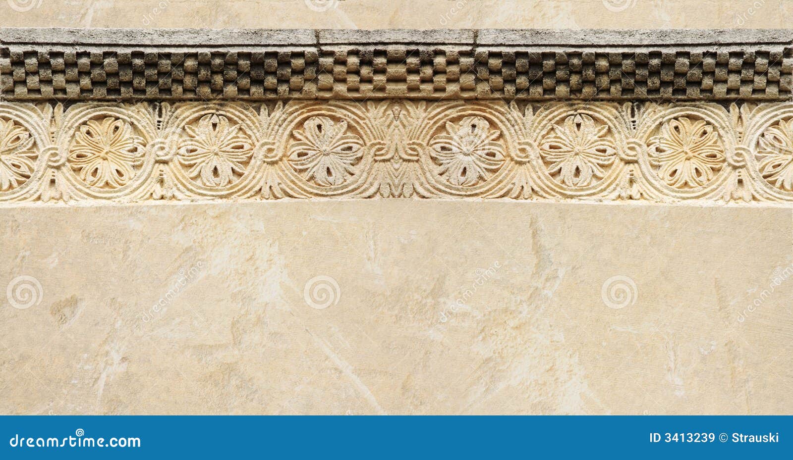Decorative Stone Banner stock image. Image of wall, carved - 3413239