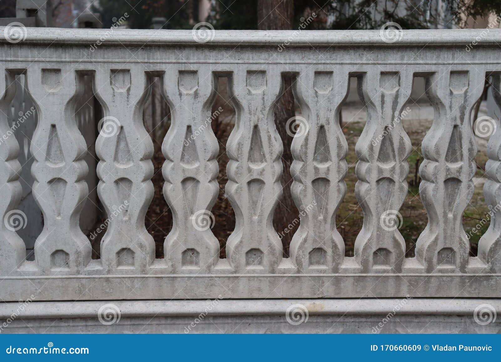 Decorative Stone Like Fence Stock Image - Image of manufacturing, white ...