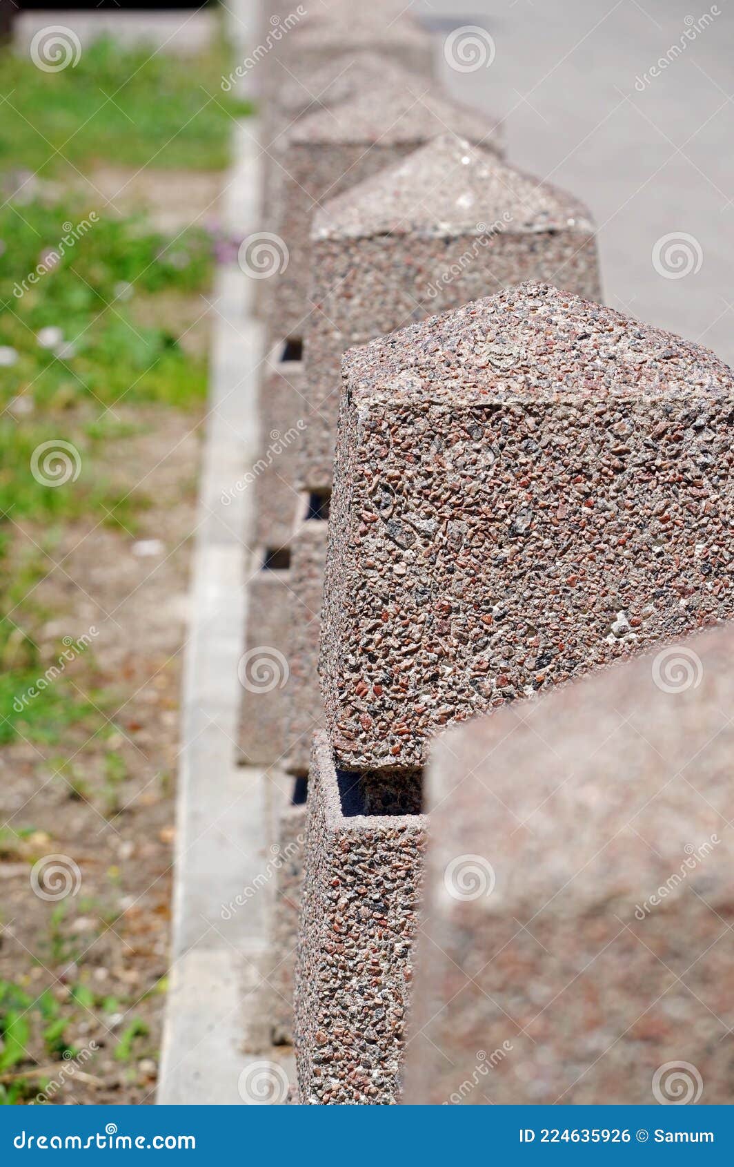 Decorative stone posts stock photo. Image of square - 224635926