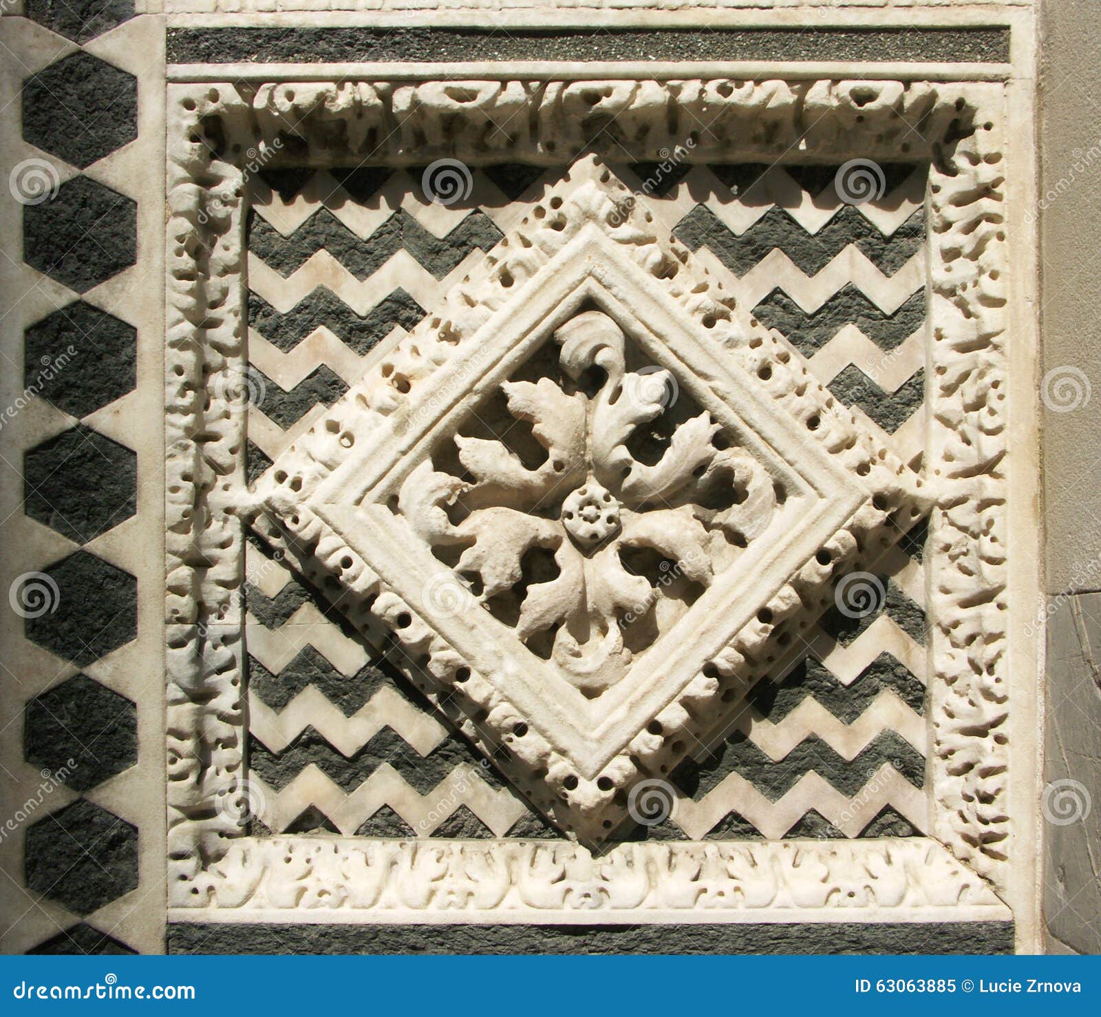 Decorative Stone Tile at the Historical Building Stock Image - Image of ...