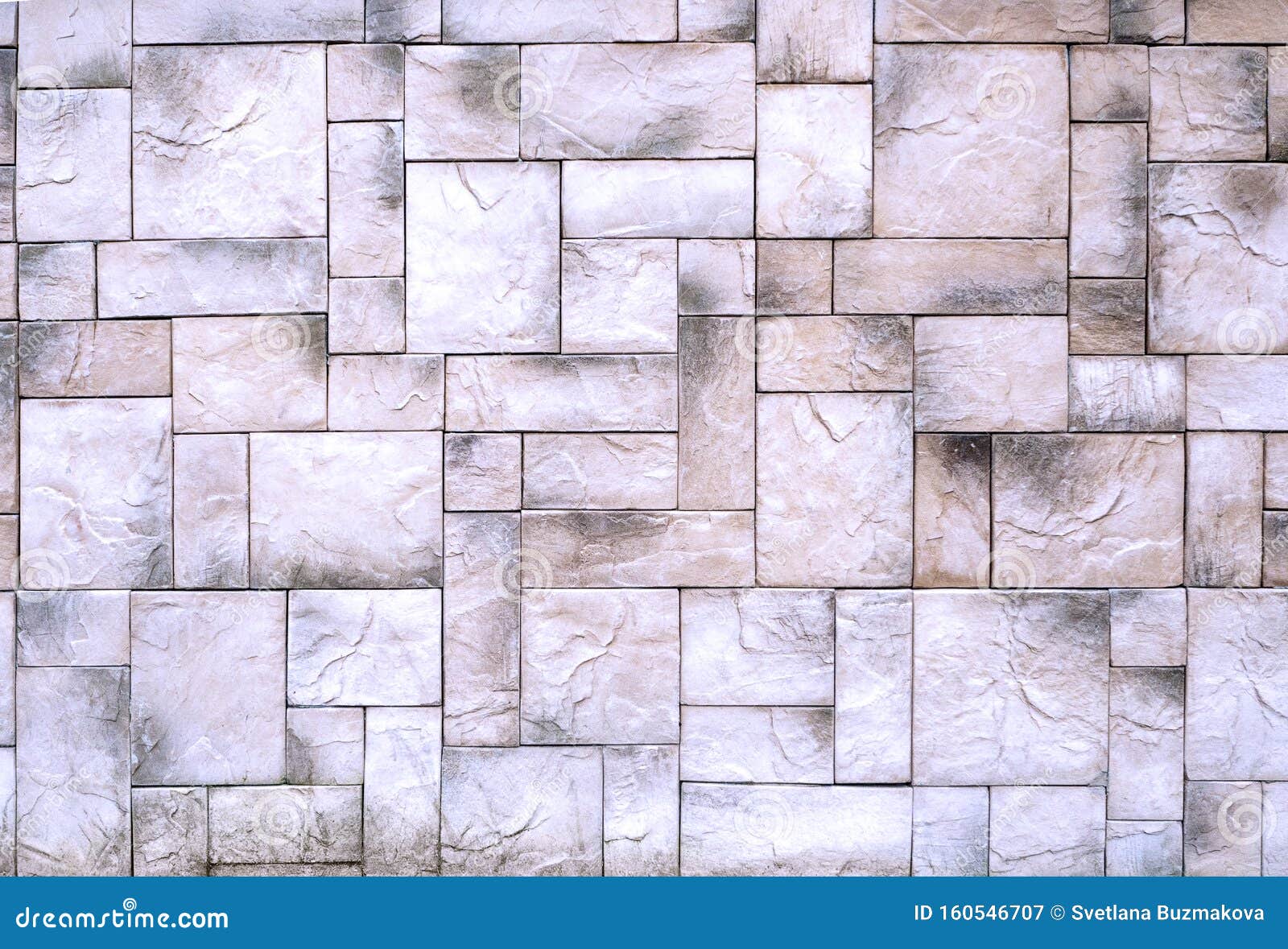 The Decorative Stone Wall is Beautifully Lined with Rectangles of ...