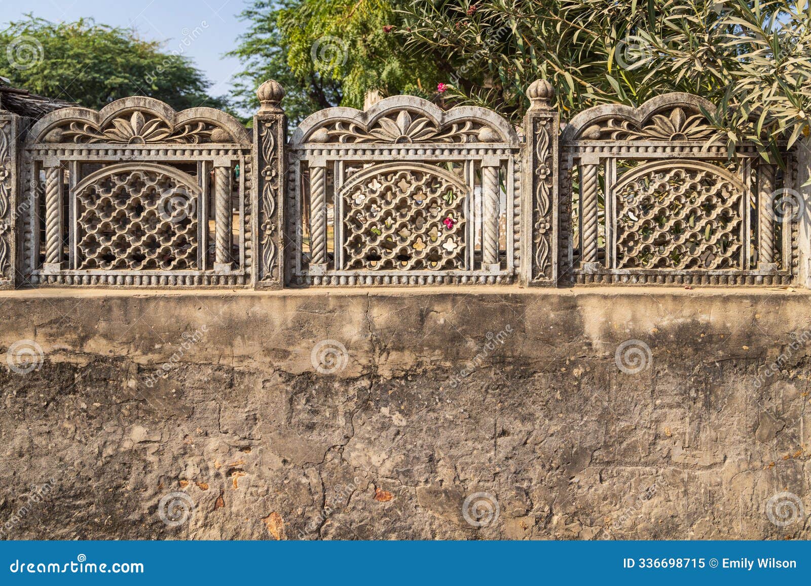 Decorative Stone Work on a Garden Wall Stock Image - Image of exterior ...