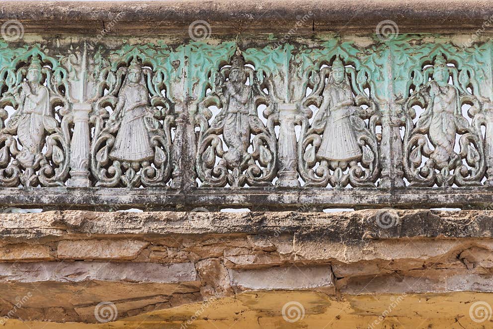 Decorative Stone Work on a Garden Wall Stock Photo - Image of urban ...
