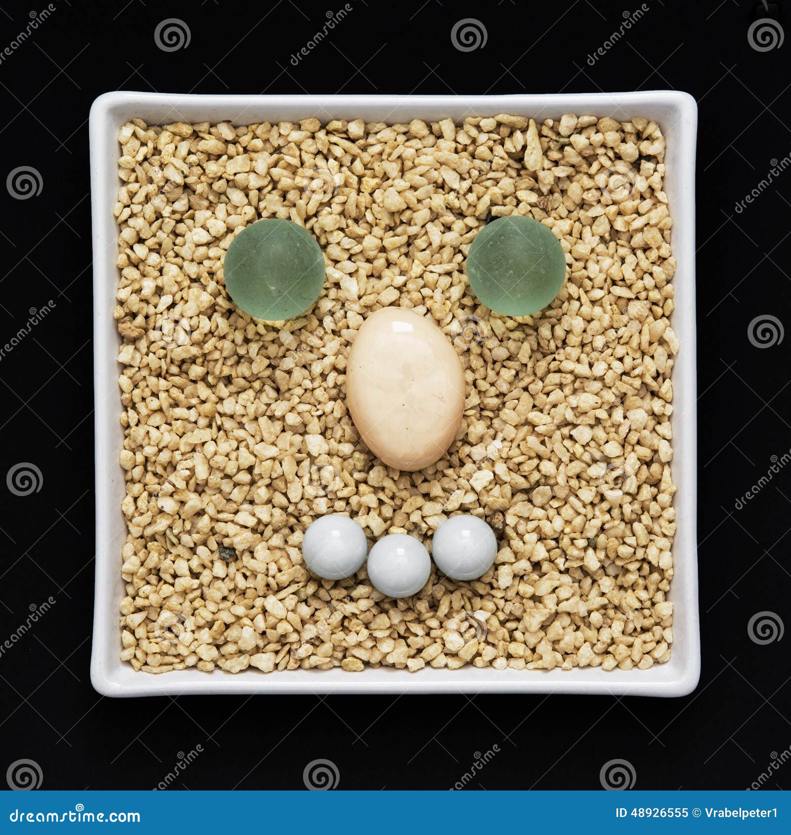 Decorative Stones in the Face Shape Stock Image - Image of pebble ...