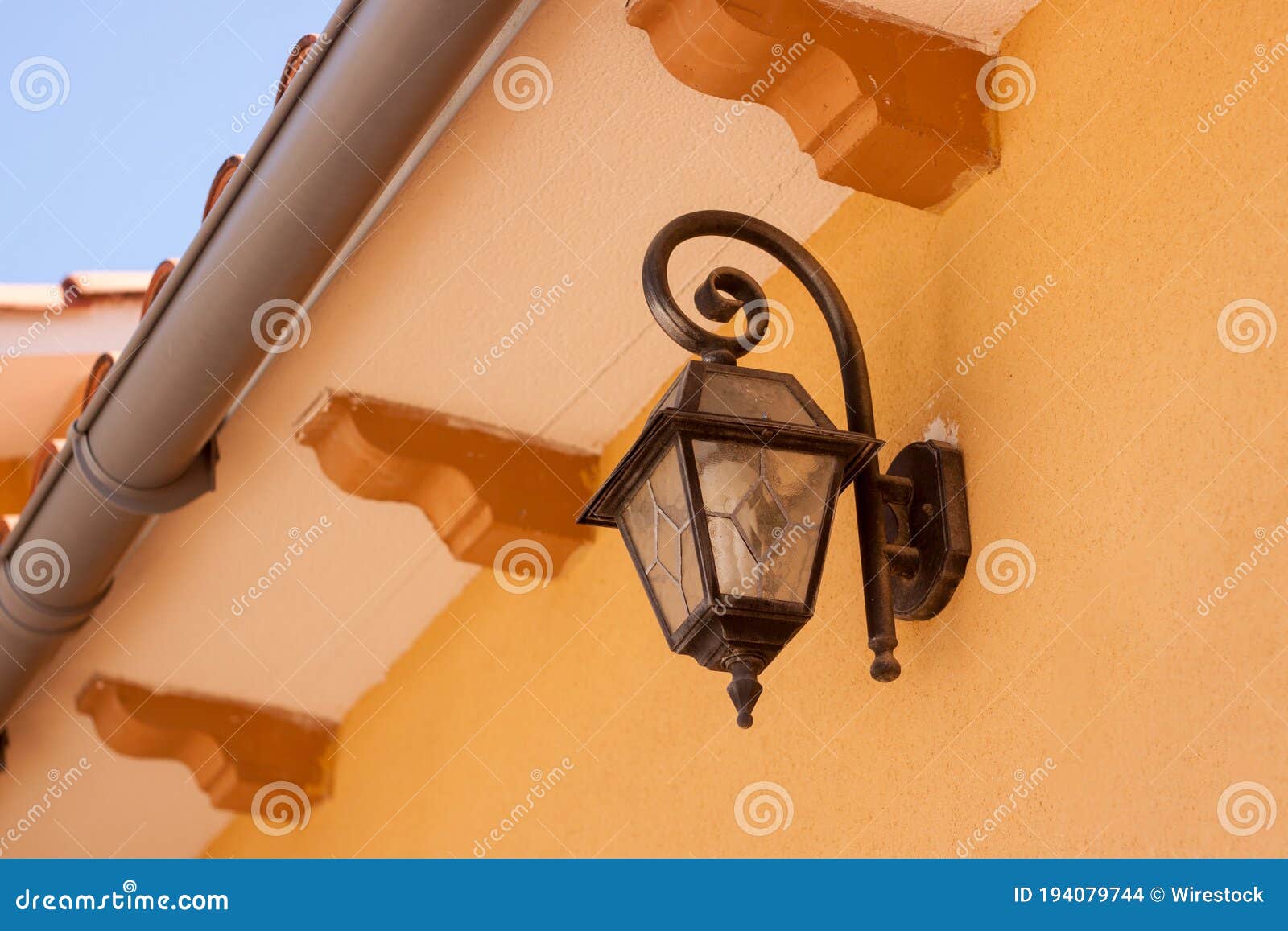 Decorative Street Lamp on a Wall Stock Photo - Image of exterior, stone ...