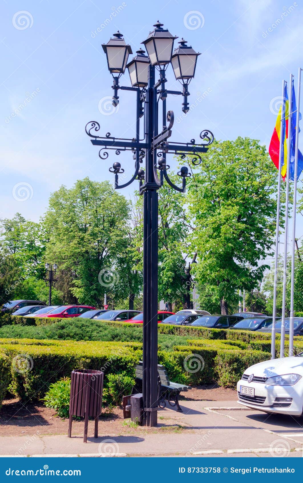 Two Decorative Street Lamps In The Form Of A Sketchy Angel Are Located ...