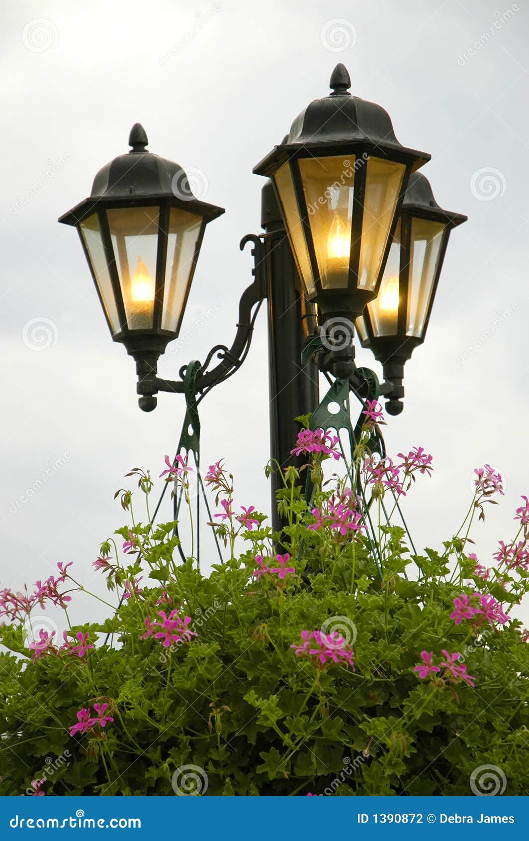 Decorative Streetlights stock photo. Image of lamp, green - 1390872
