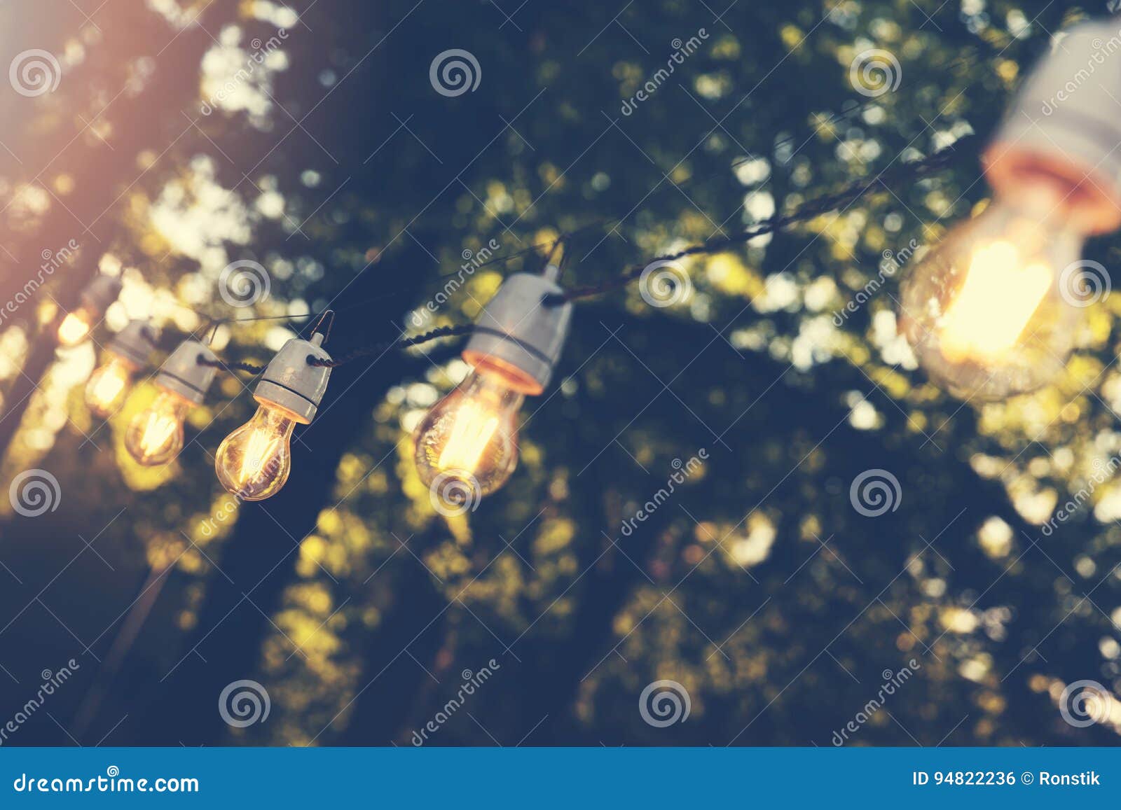 Decorative String Lights for Outdoor Party Stock Photo - Image of light ...