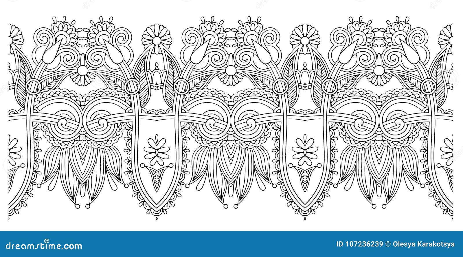 Decorative Stripe Pattern, Paisley Floral Design Stock Vector ...