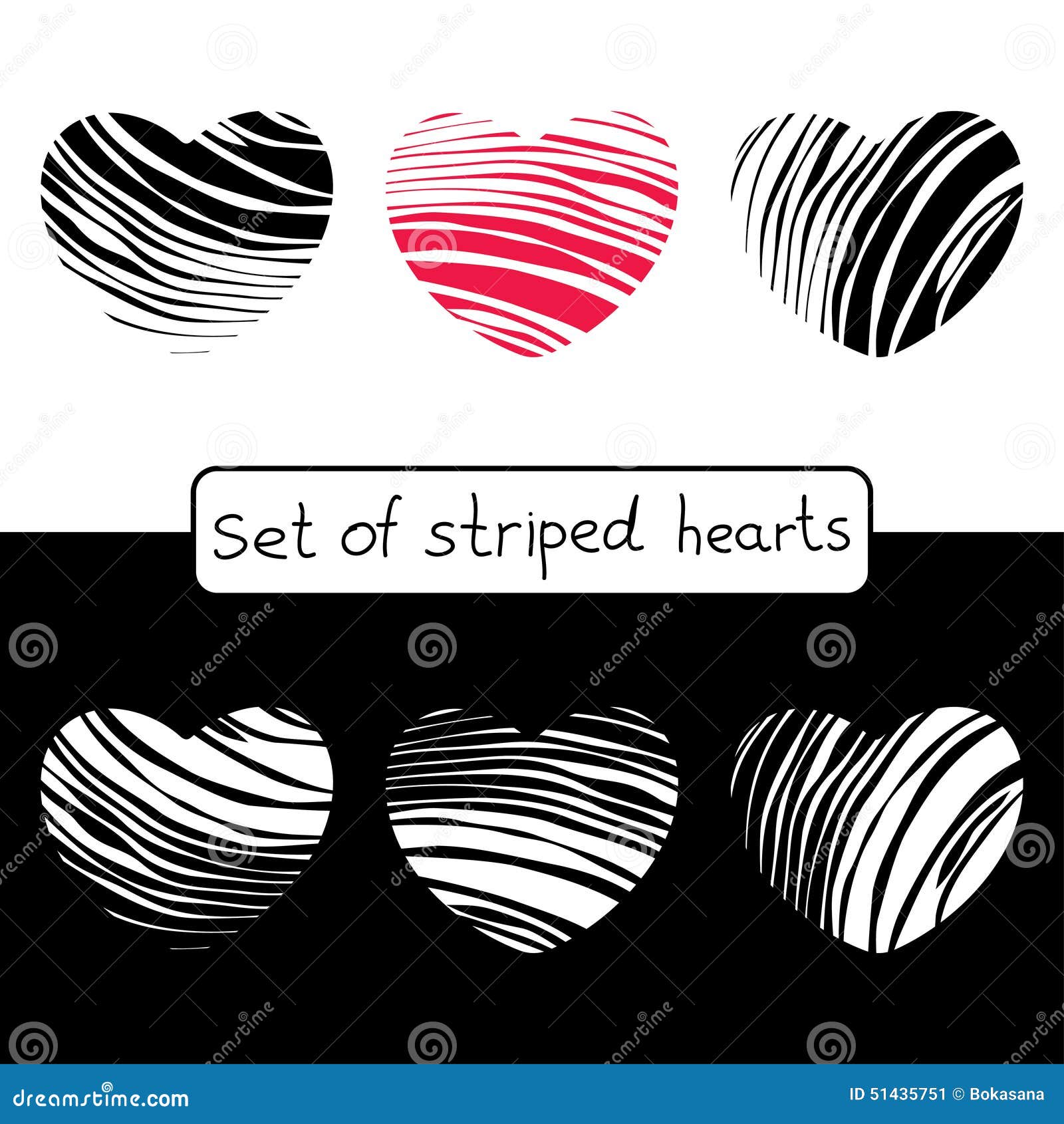 Decorative Striped Hearts for Your Design Stock Vector - Illustration ...